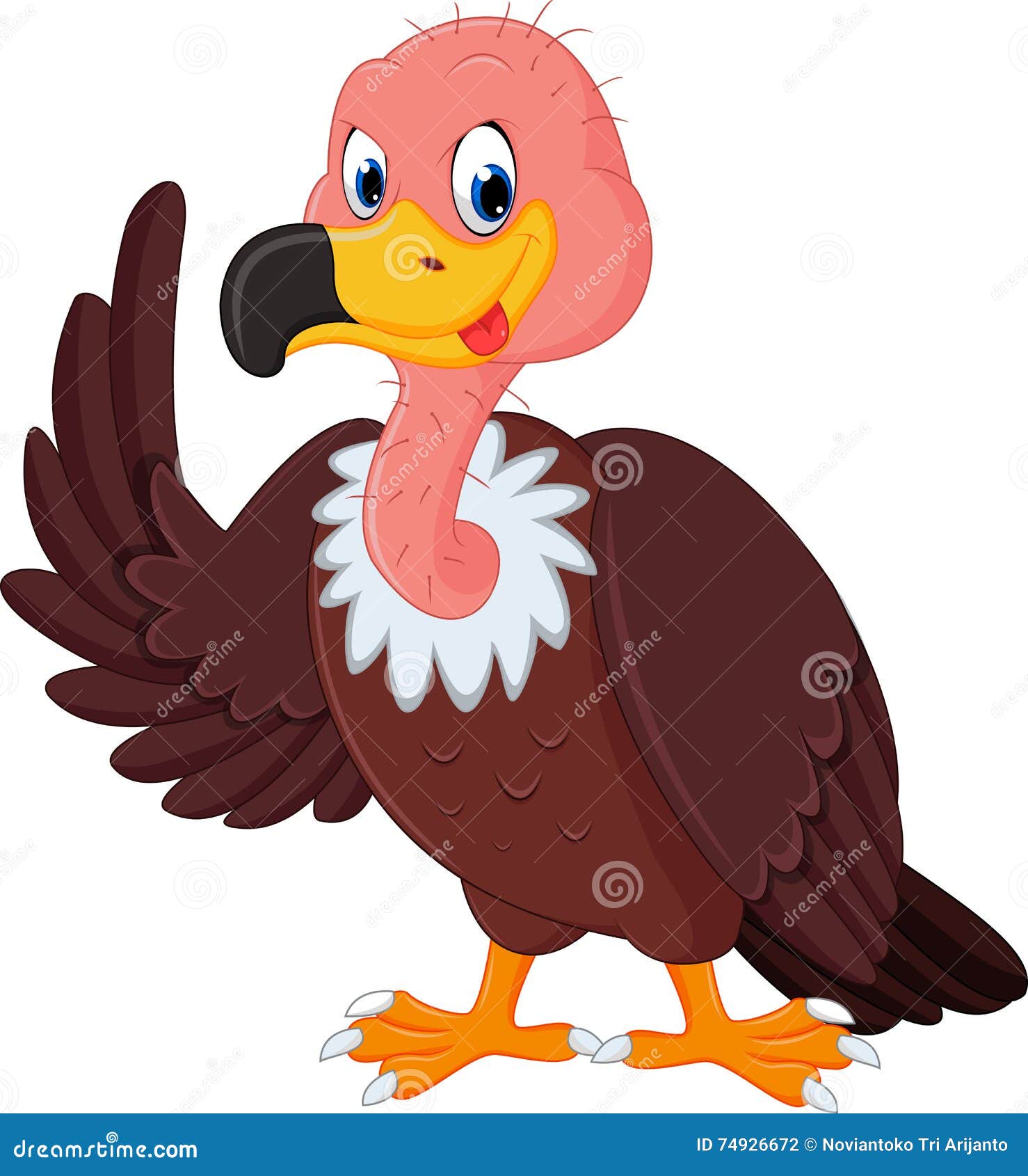 Vulture cartoon stock vector. Illustration of character - 74926672
