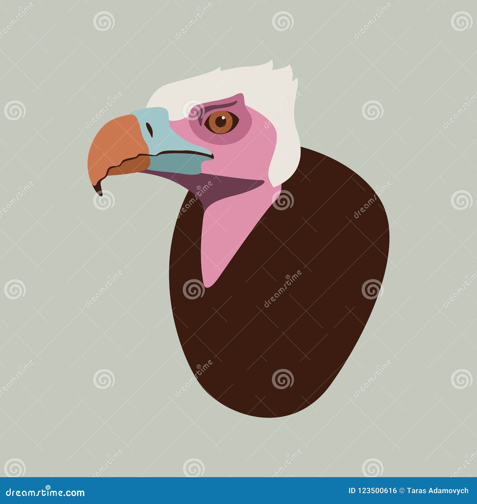 Vulture Head Vector Illustration Flat Style Profile Stock Vector ...