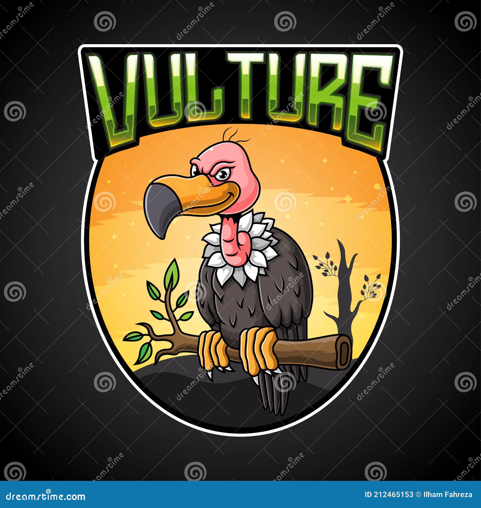 Vulture Logo Mascot Illustration Stock Illustration - Illustration of ...