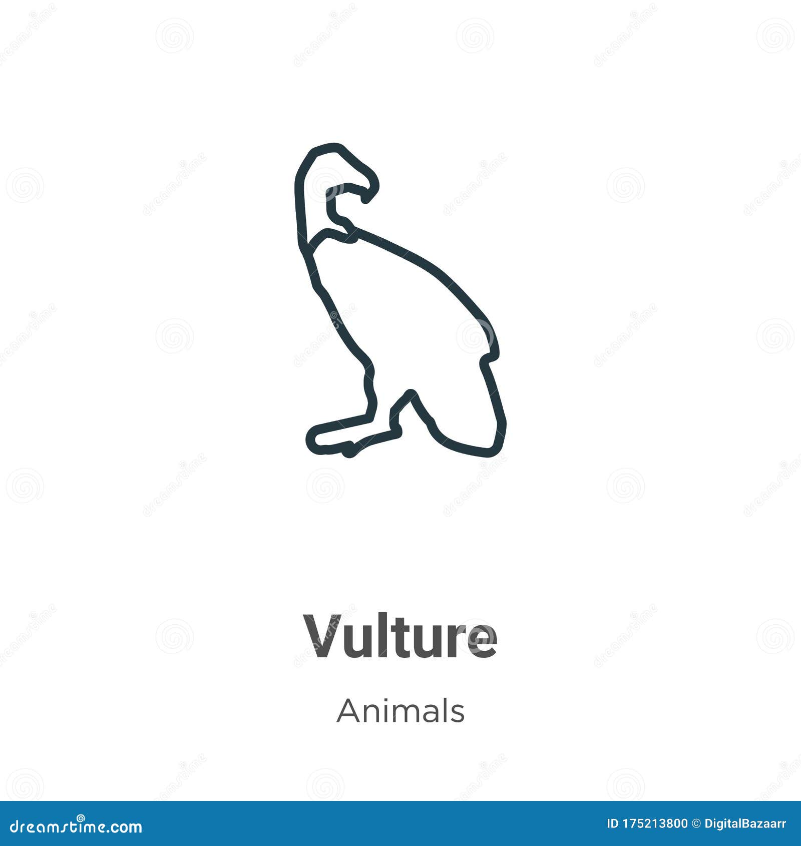 Vulture Outline Vector Icon. Thin Line Black Vulture Icon, Flat Vector ...