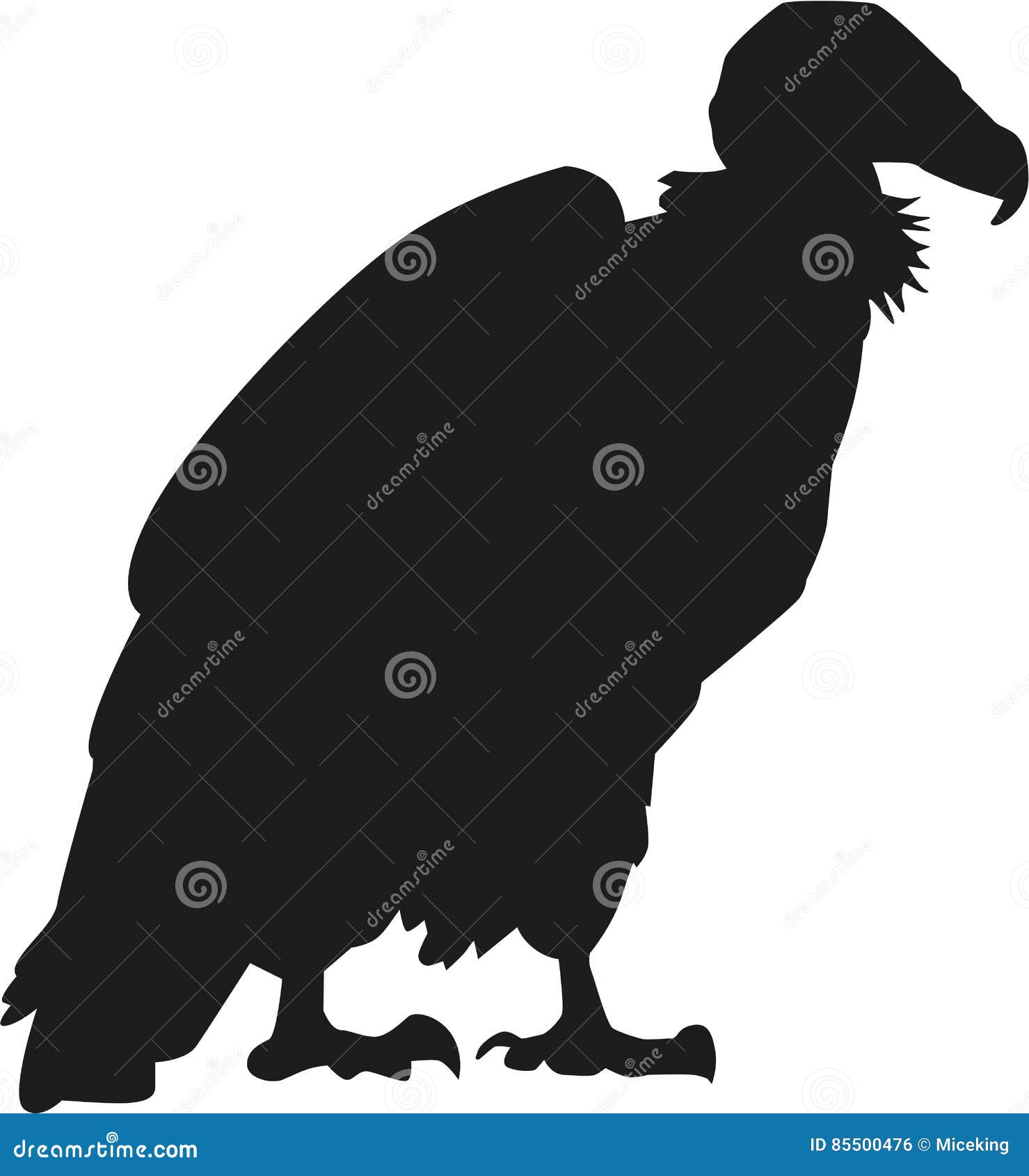 Vulture silhouette stock vector. Illustration of wildlife - 85500476