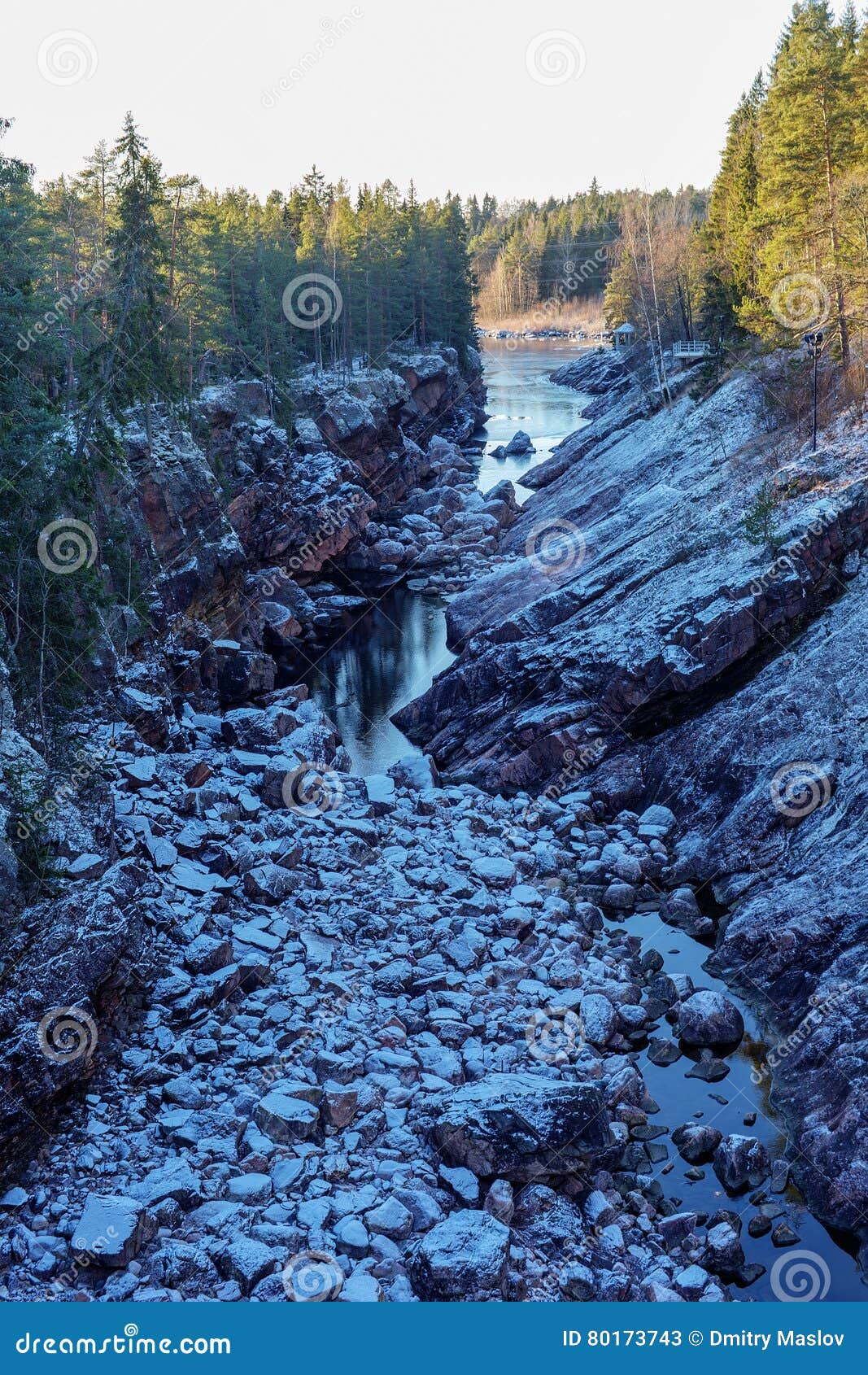 Vuoksi river canyon stock image. Image of weather, frozen - 80173743