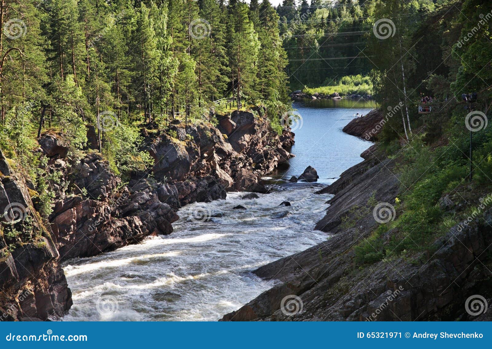 Vuoksi River in Imatra. Finland Stock Image - Image of stones ...