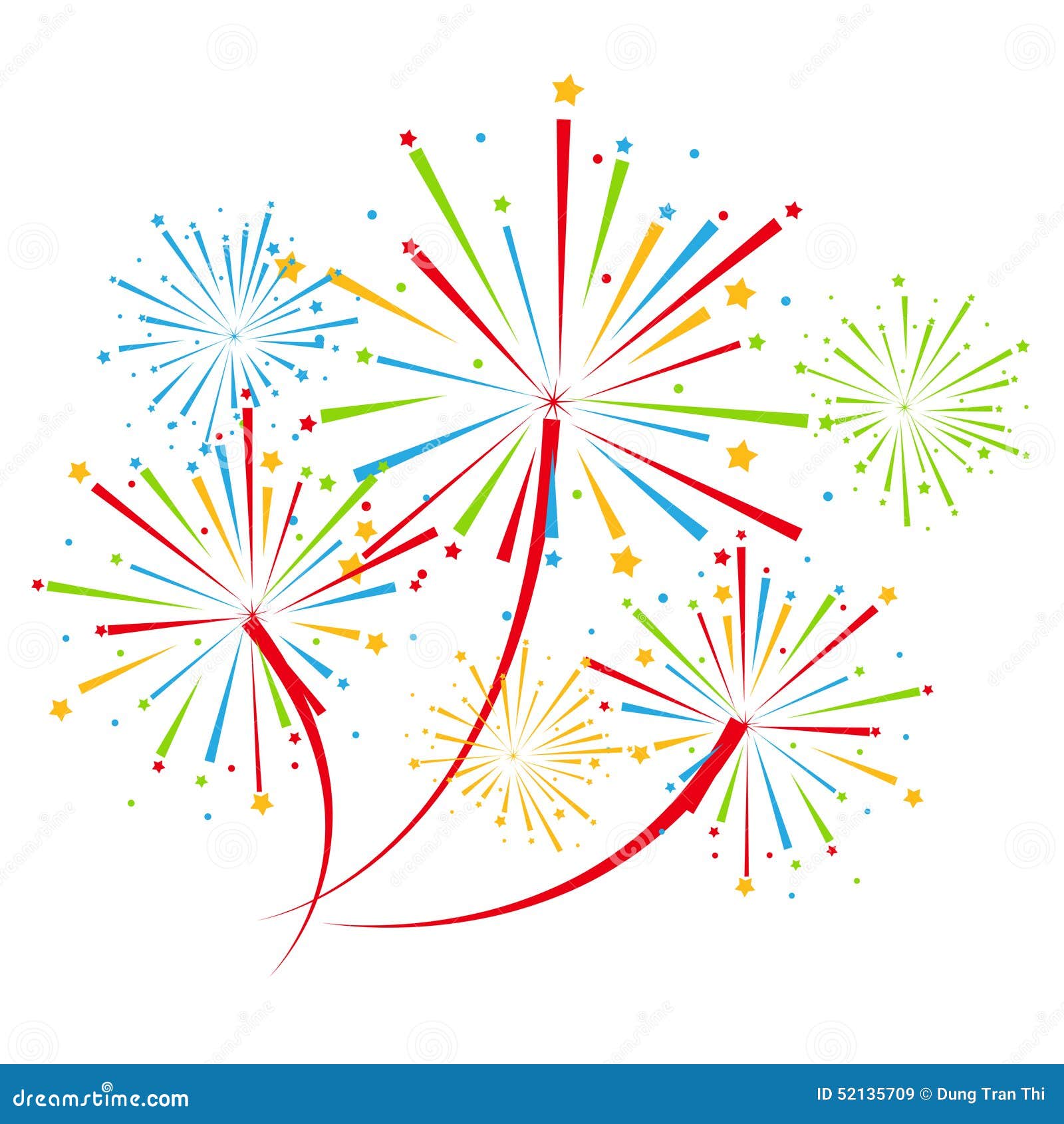 Vuurwerk Op Witte Vectorillustratie Als Achtergrond Vector Illustratie ...