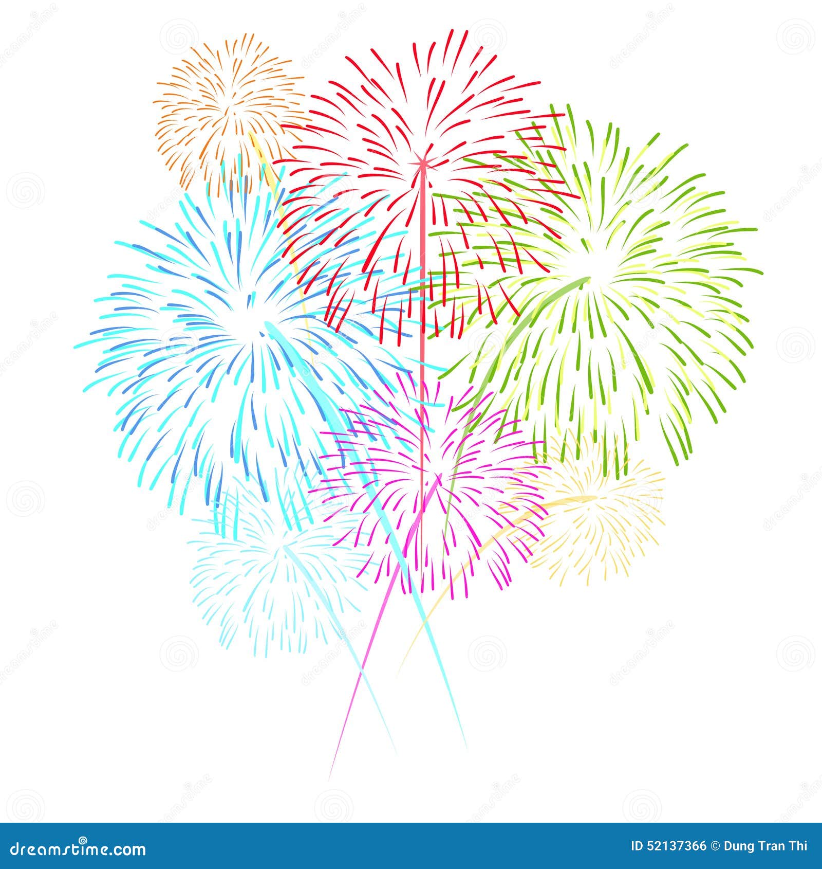 Vuurwerk Op Witte Vectorillustratie Als Achtergrond Vector Illustratie ...