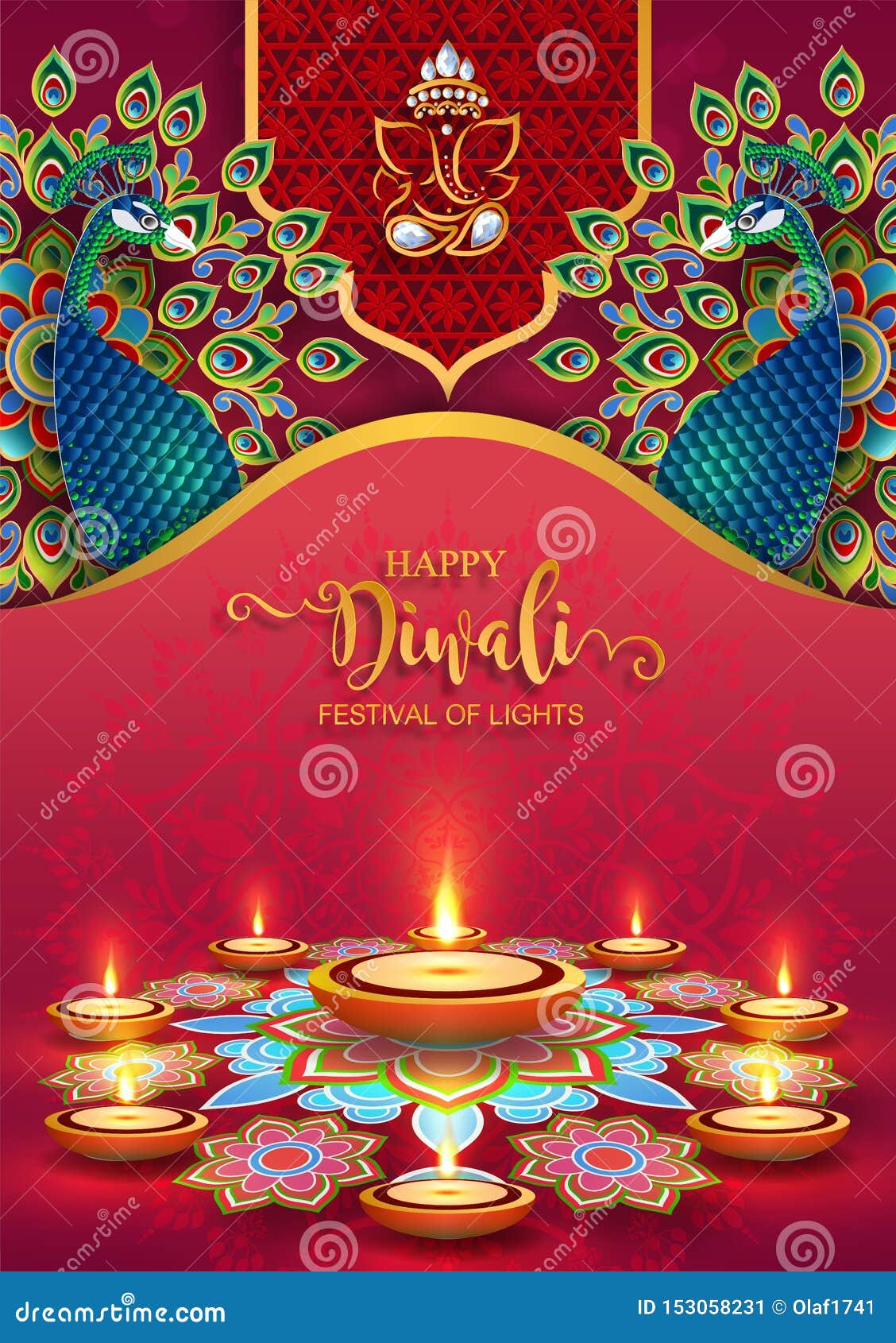 Diwali, Deepavali or Dipavali the Festival of Lights. Stock Vector ...