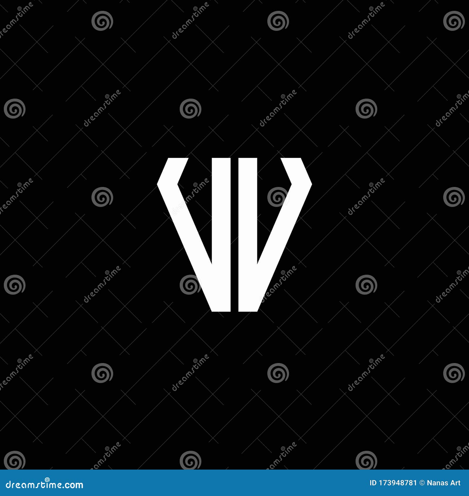 VV Logo Abstract Monogram Isolated on Black Background Stock Vector ...