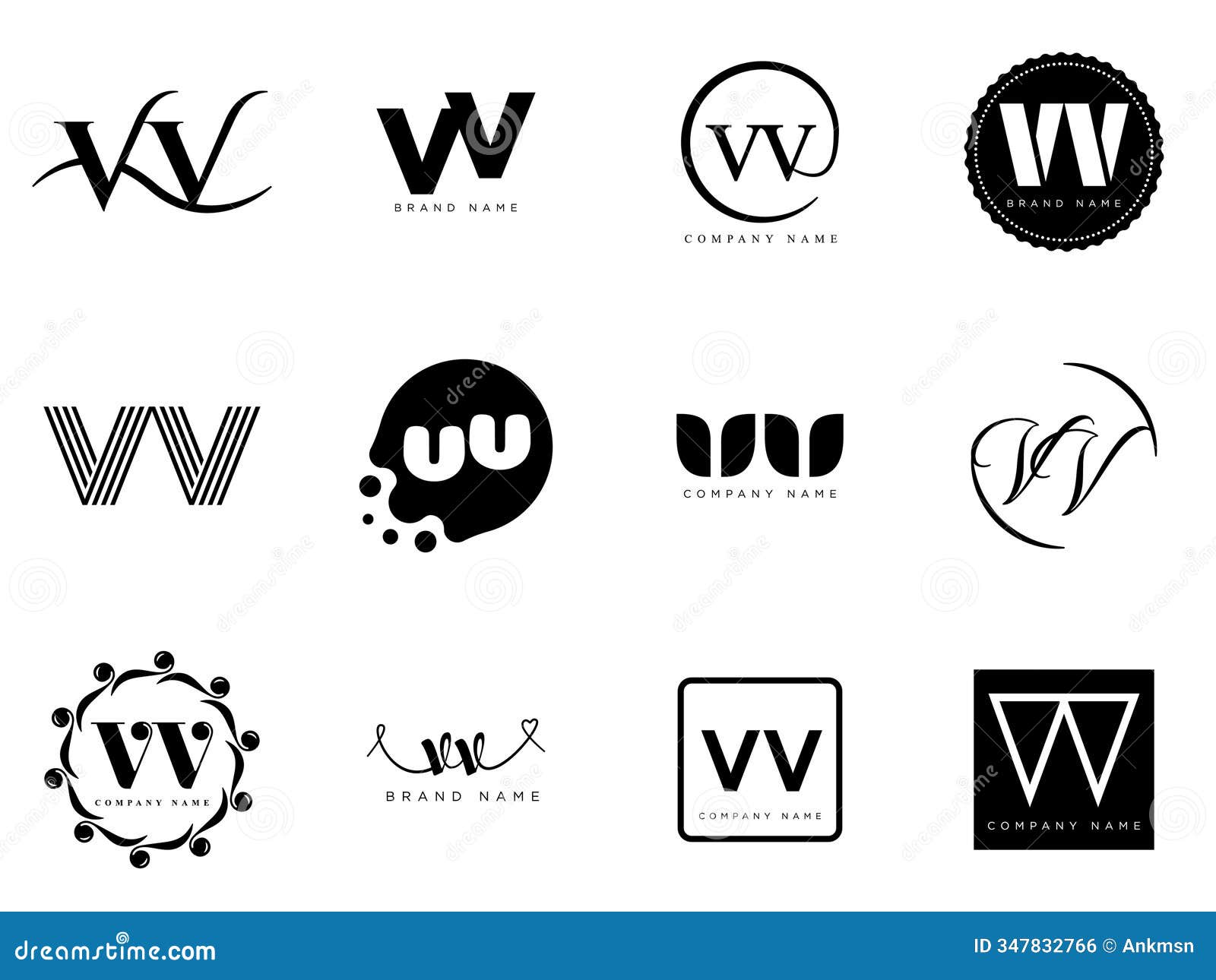 VV Logo Company Template. Letter V and V Logotype Stock Vector ...
