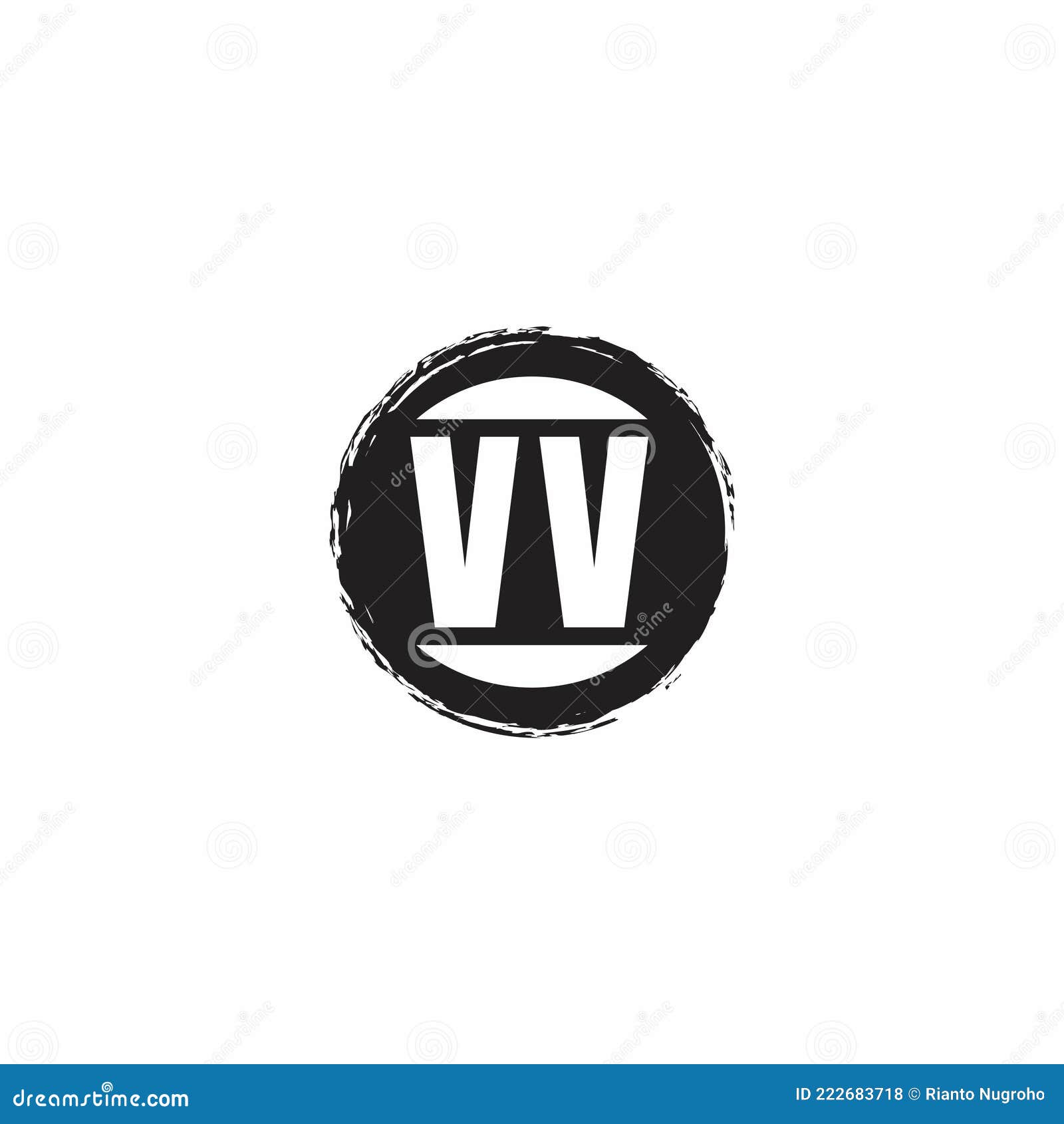 VV Logo Initial Letter Monogram with Abstrac Circle Shape Design ...