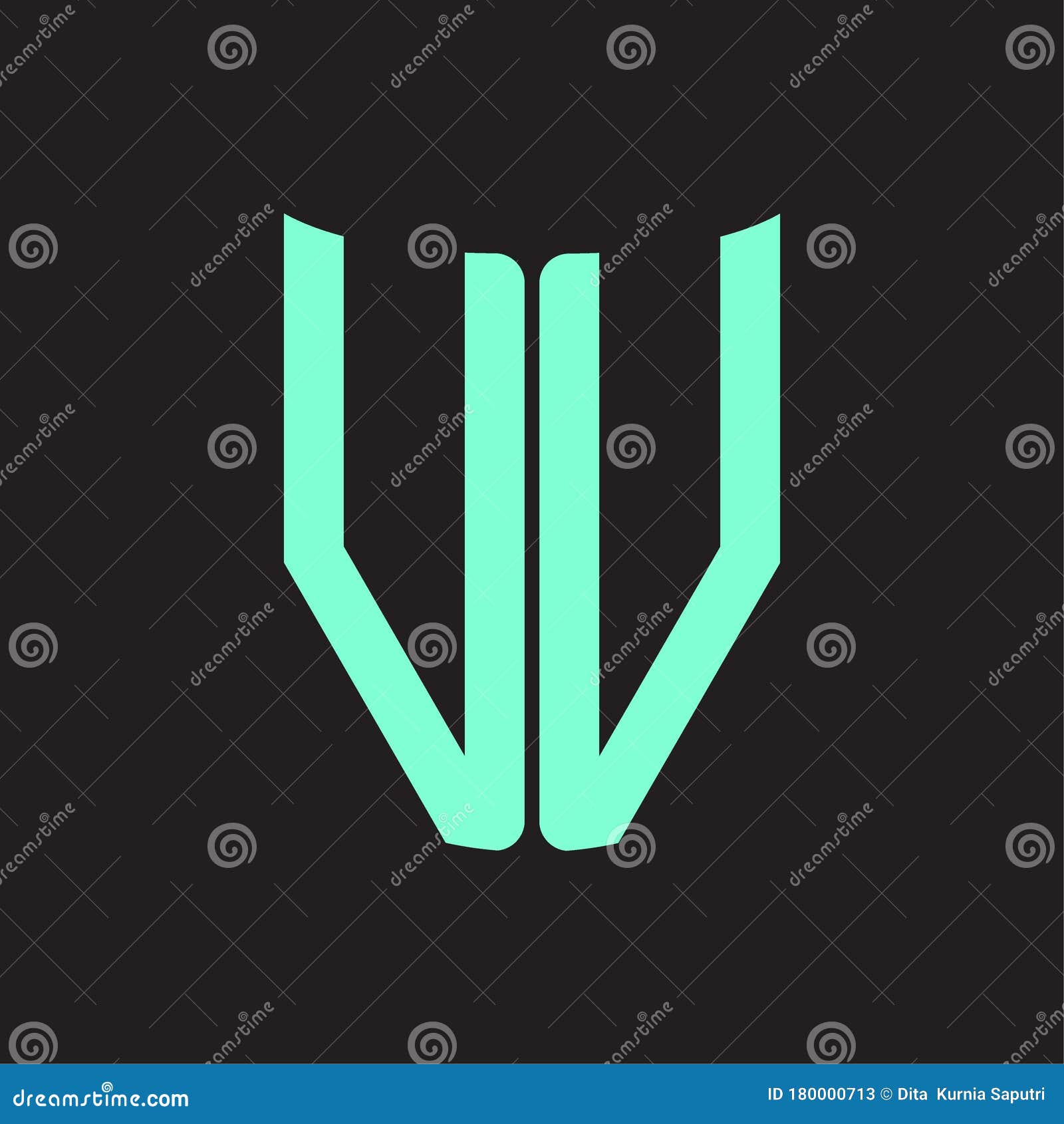 VV Logo Monogram with Ribbon Style Design Template Stock Vector ...