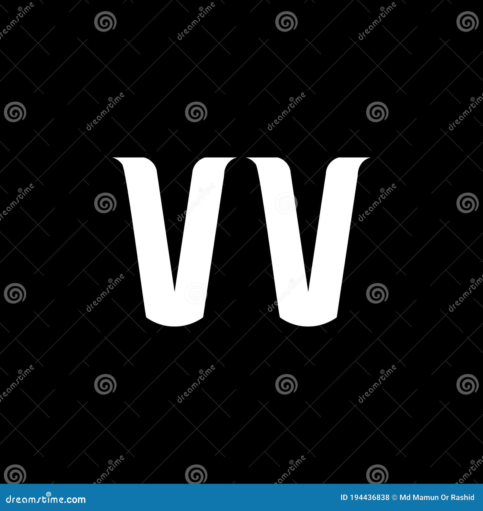 VV V V Letter Logo Design. Initial Letter VV Linked Circle Uppercase ...