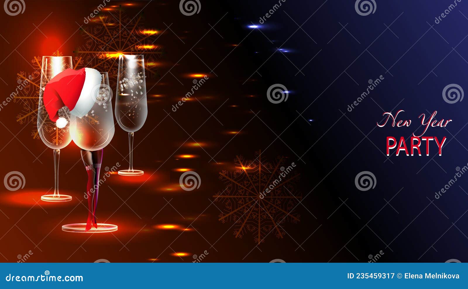 Champagne New Years Eve Party Invitation Sample Stock Vector ...