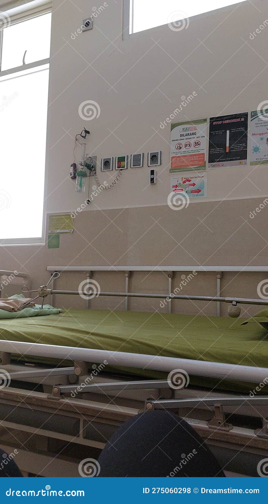 Vvip Class Hospital Bed with Green Sheets Editorial Stock Photo - Image ...