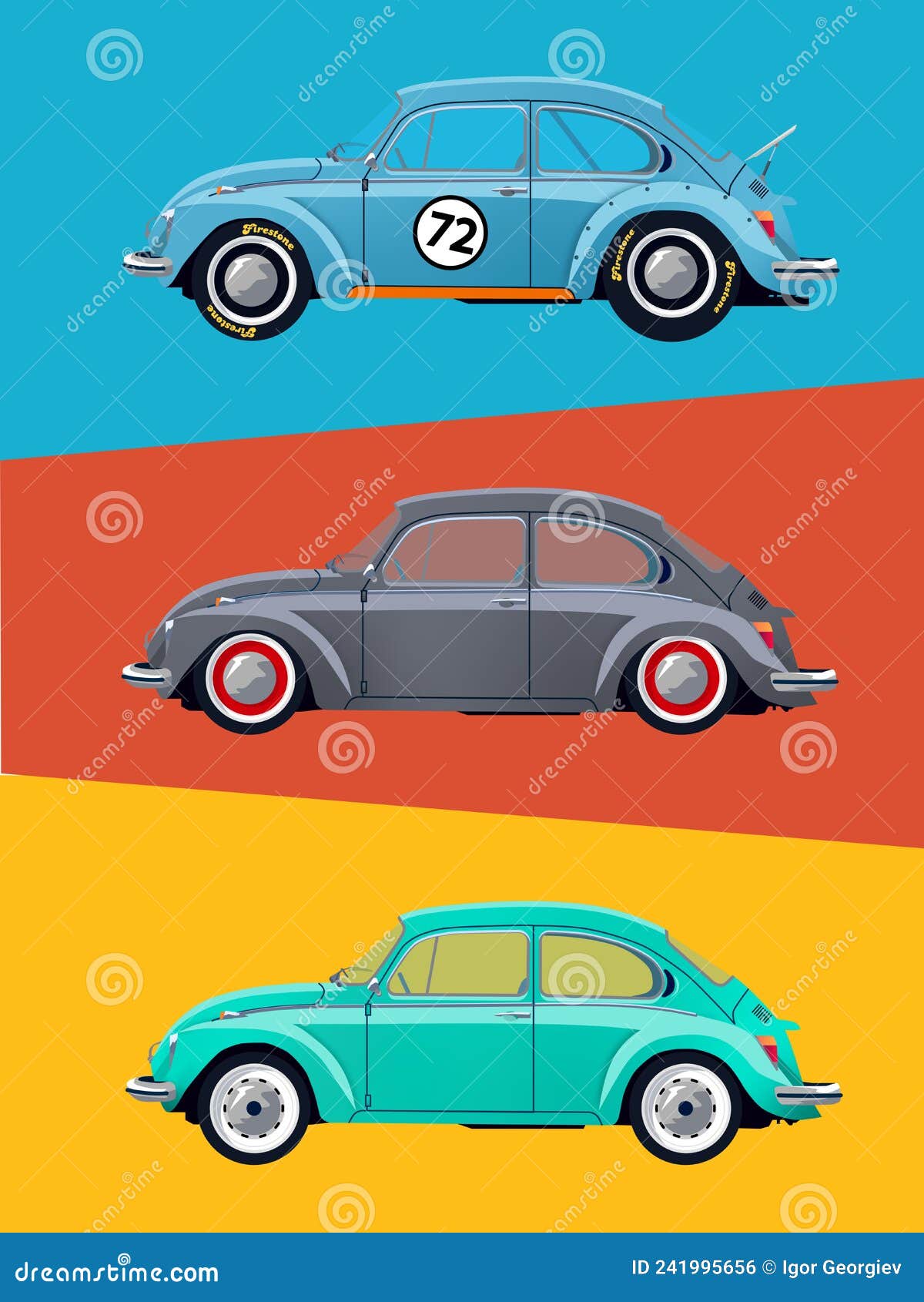 VW Beetle Bug Vector Illustration Poster Template Stock Vector ...