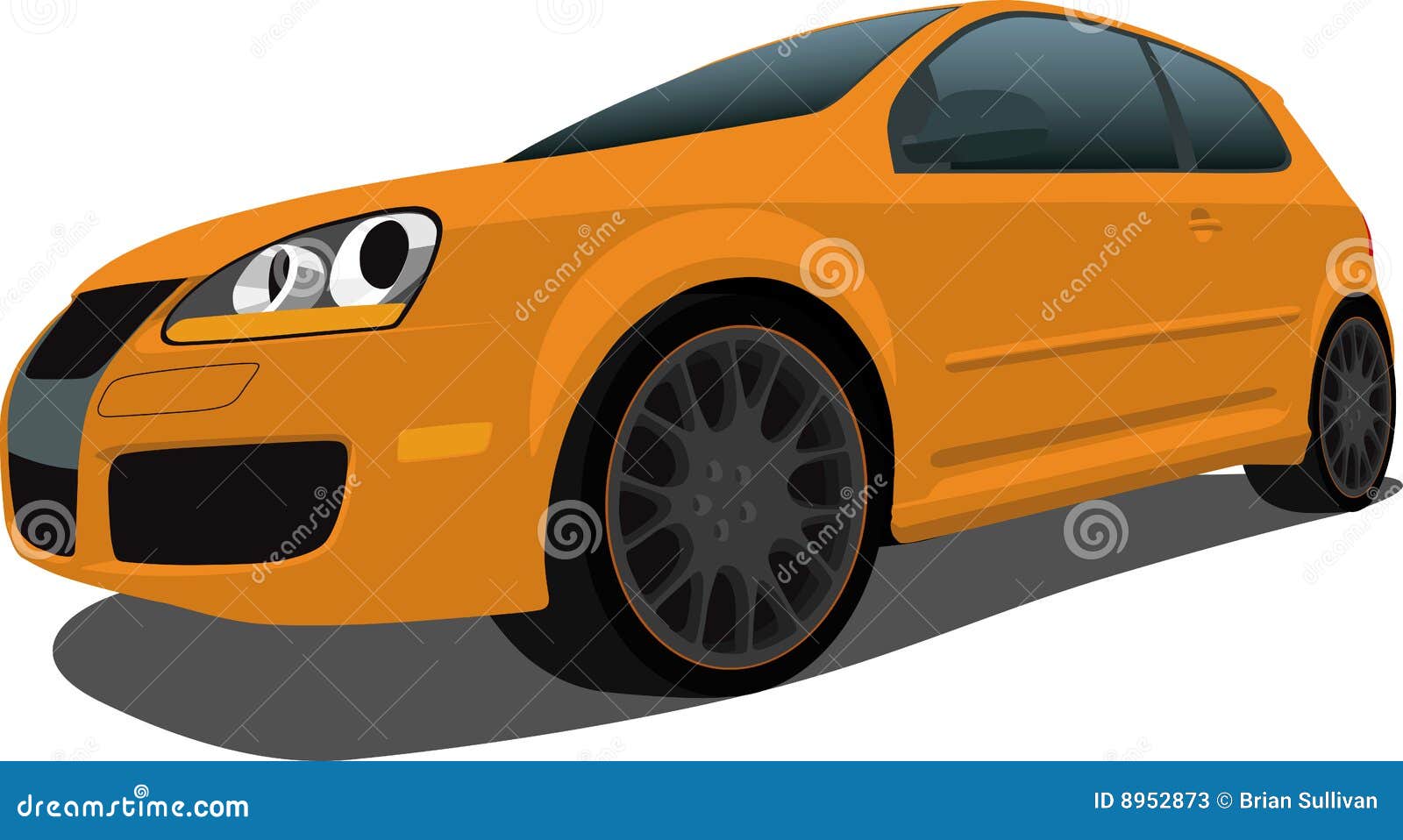 VW Hatchback stock vector. Illustration of fast, shiny - 8952873