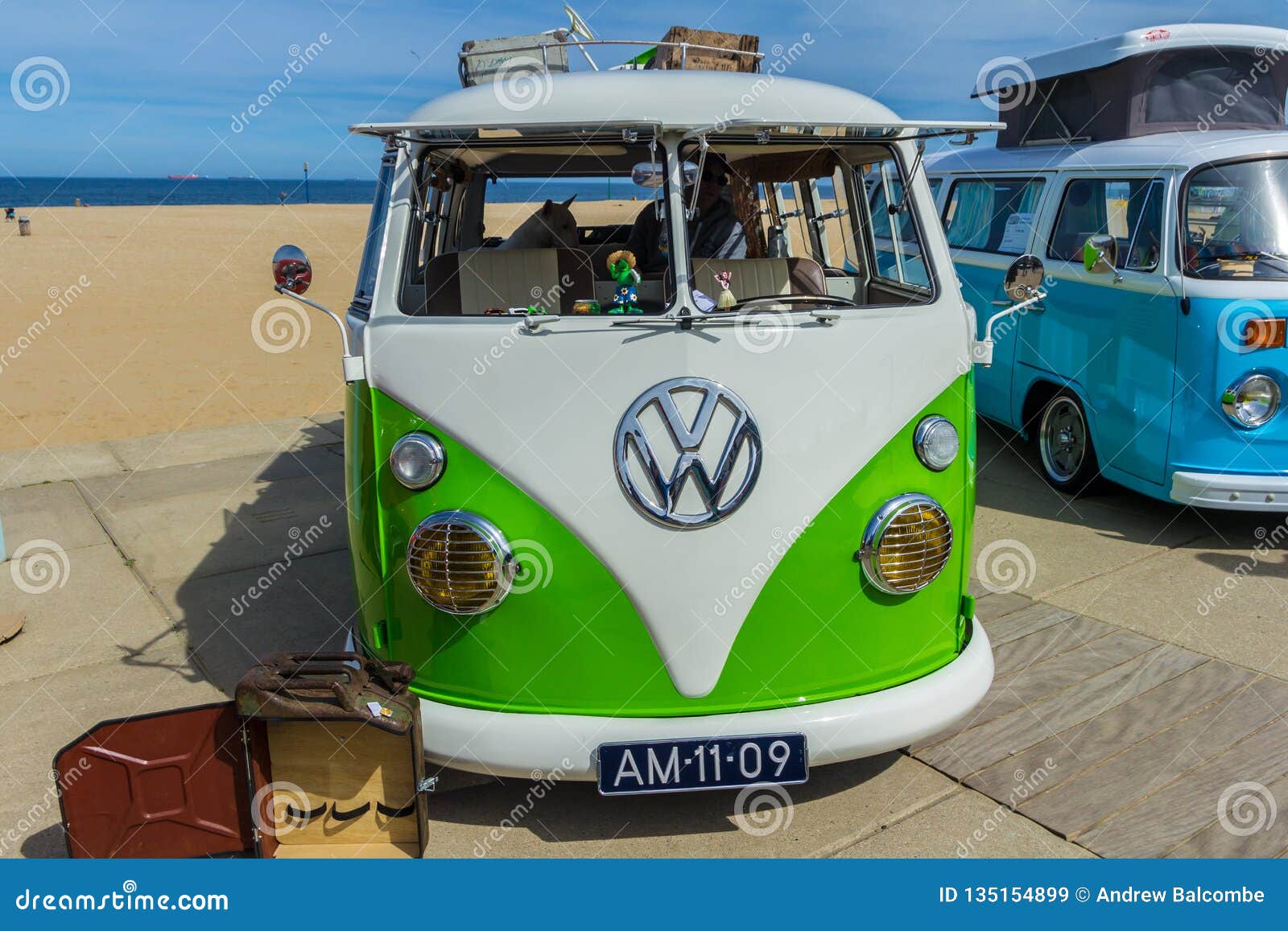 VW kombi van at the beach editorial stock image. Image of production ...