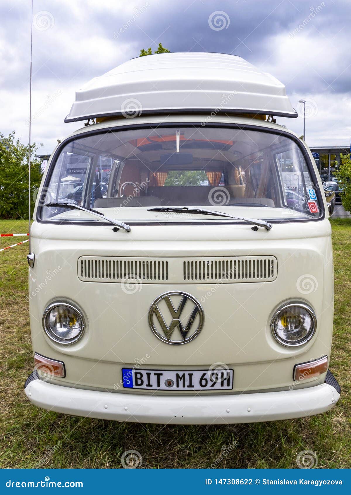 VW T2 camper front view editorial photography. Image of overcast ...