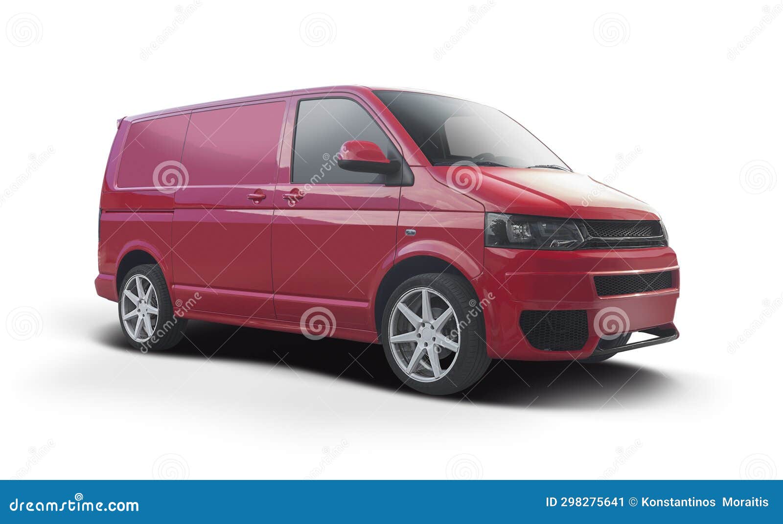 VW Transporter T6 Cargo Van, Side View Isolated On White Background ...