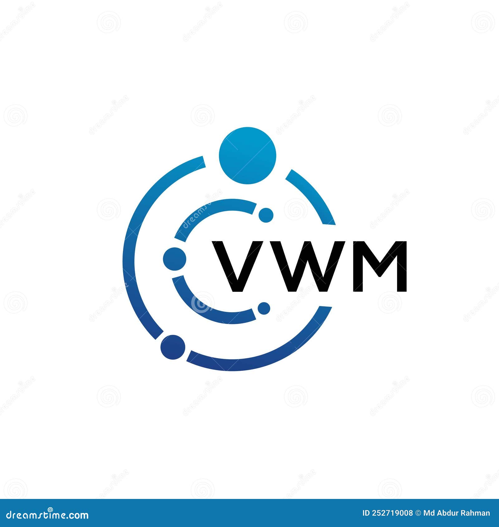 VWM Letter Technology Logo Design On White Background. VWM Creative ...