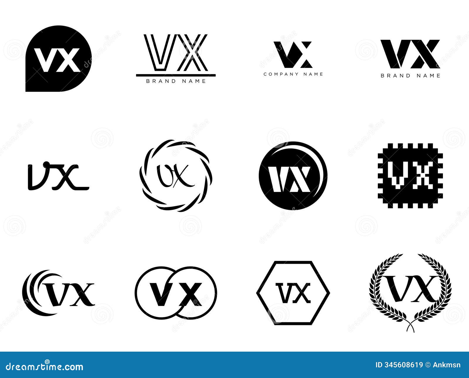 VX Logo Company Template. Letter V and X Logotype Stock Vector ...