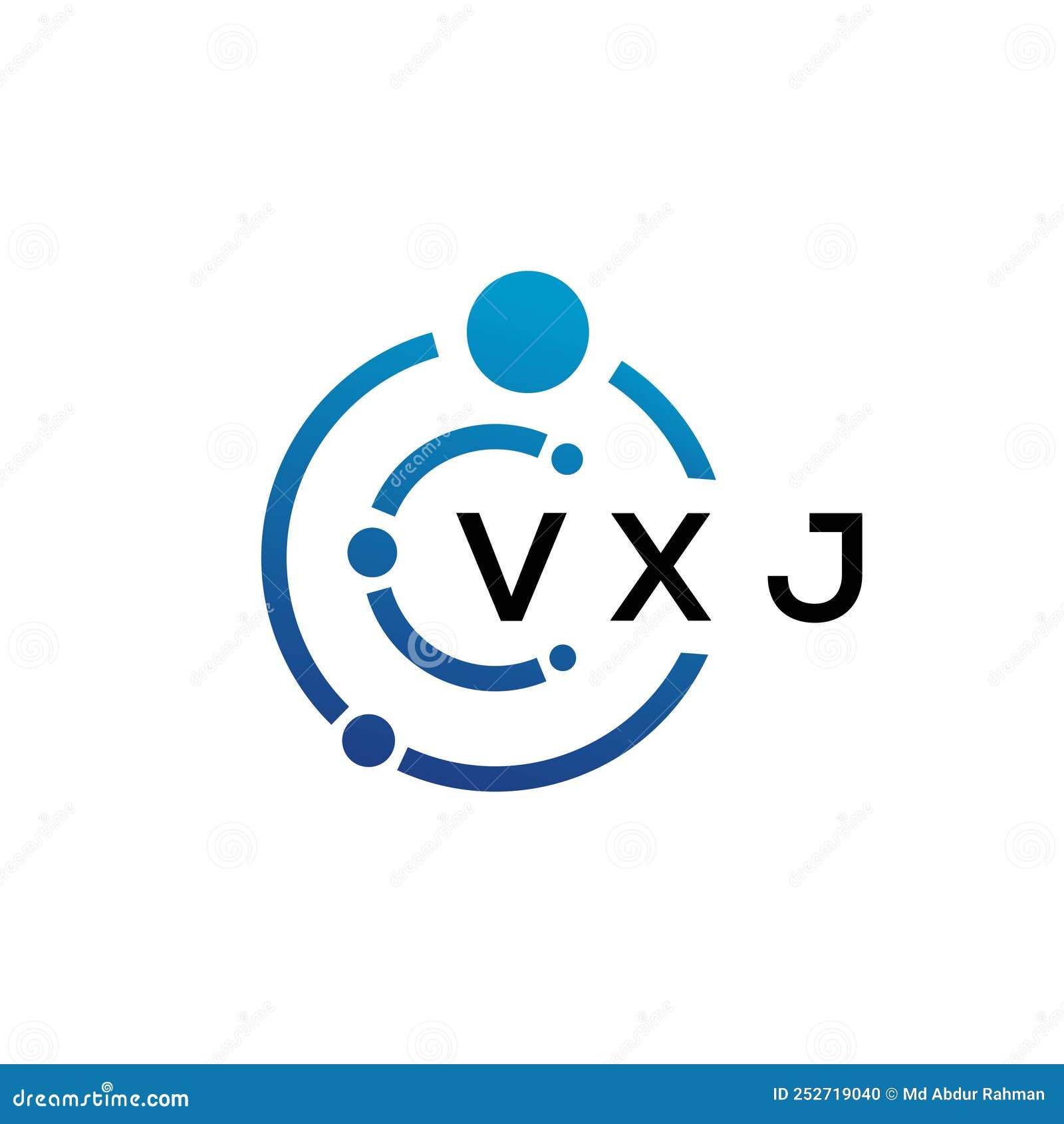 VXJ Letter Technology Logo Design on White Background. VXJ Creative ...