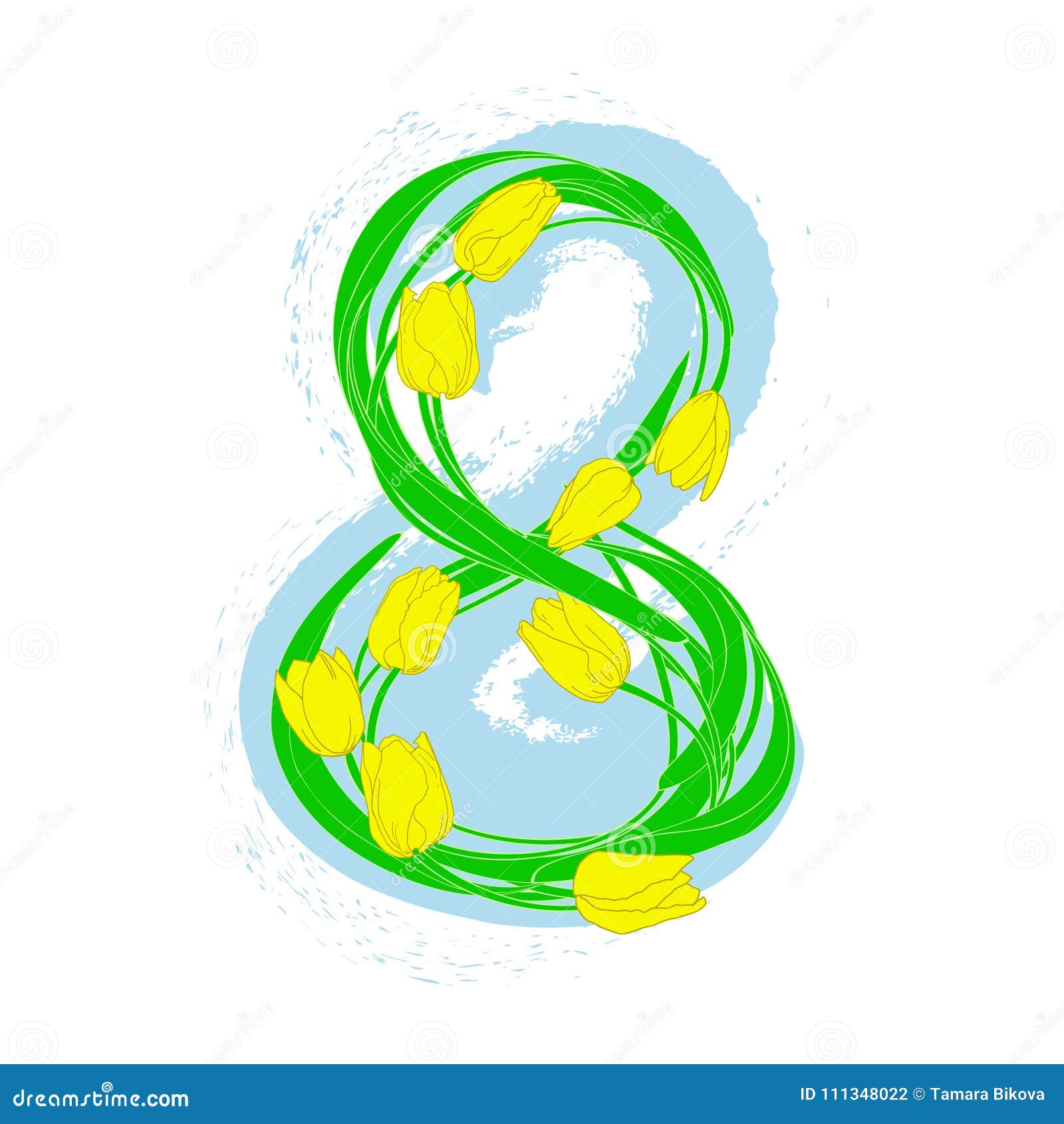 Vykort nummer 8 av blommor vektor illustrationer. Illustration av kort ...