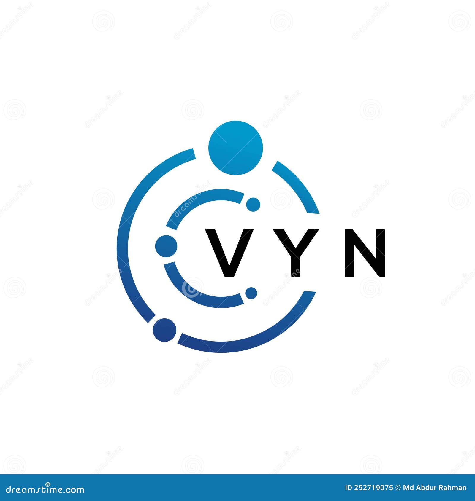 VYN Letter Technology Logo Design on White Background. VYN Creative ...