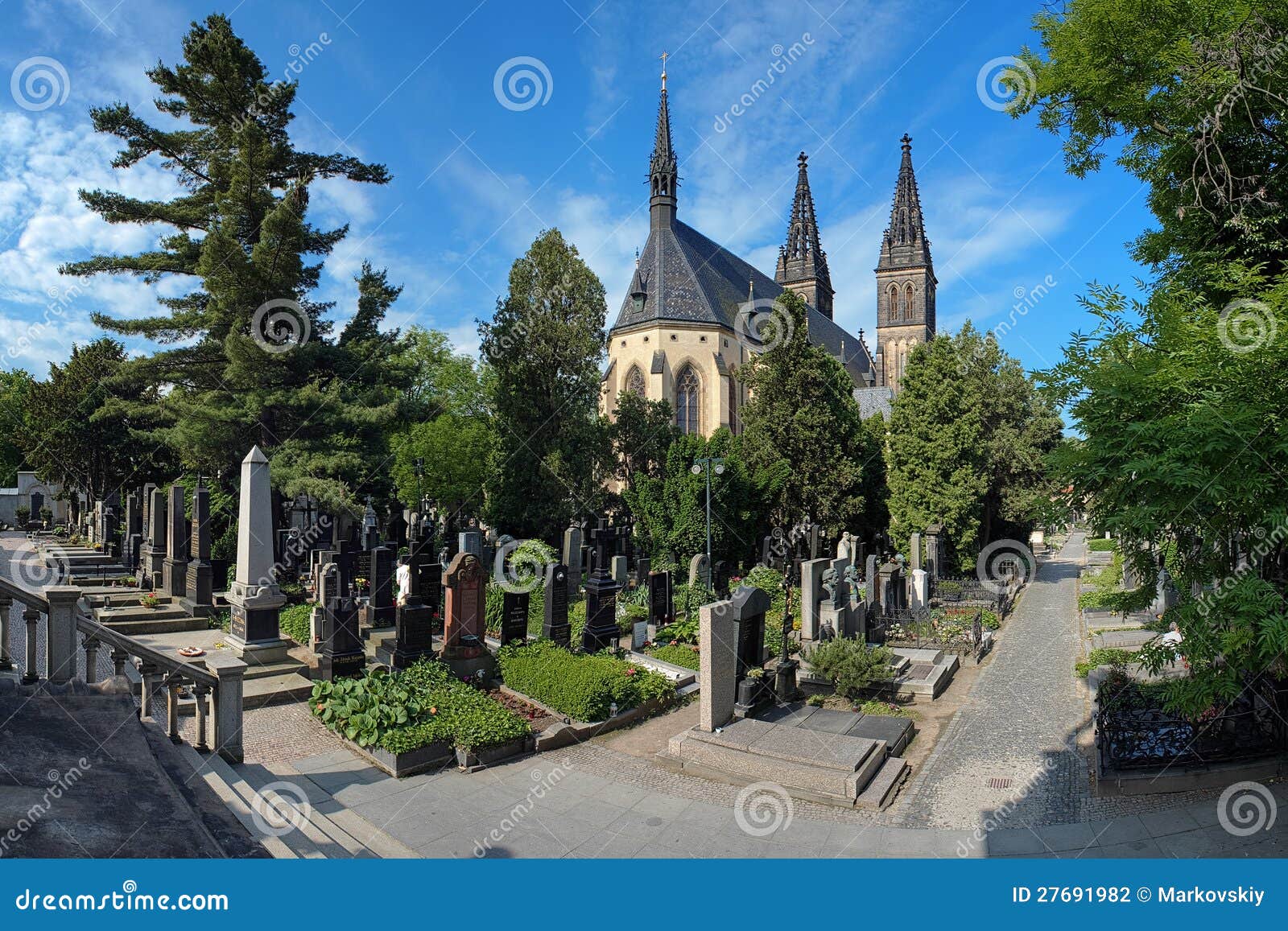 Vysehrad Cemetery in Prague, Czech Republic Editorial Photography ...