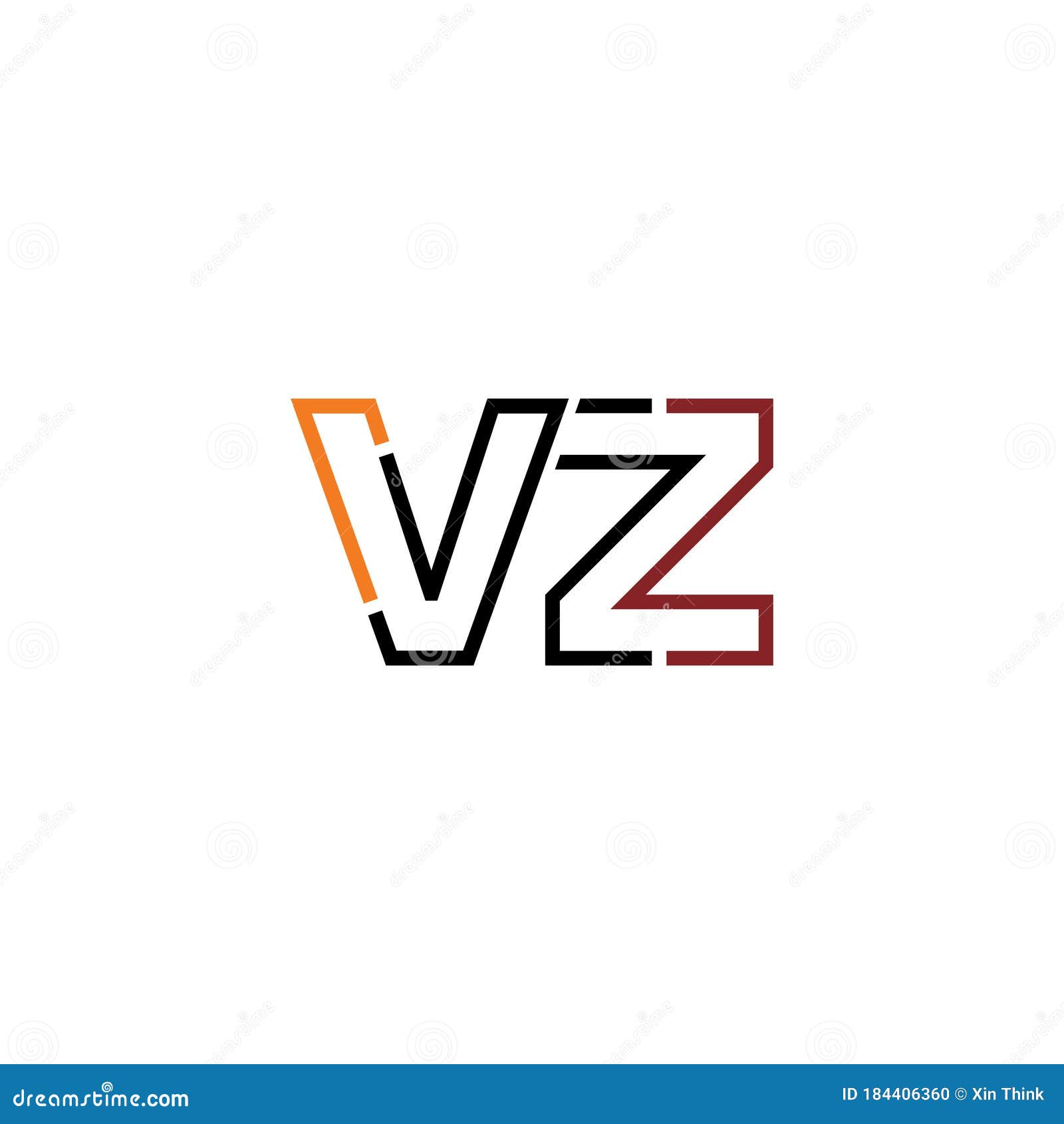 VZ Letter Logo Icon Design Template Elements Stock Vector ...