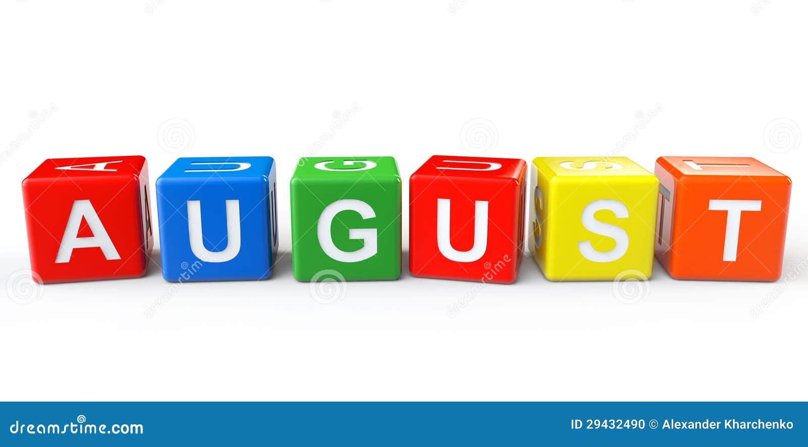 Würfel mit August-Zeichen stock abbildung. Illustration von jährlich ...