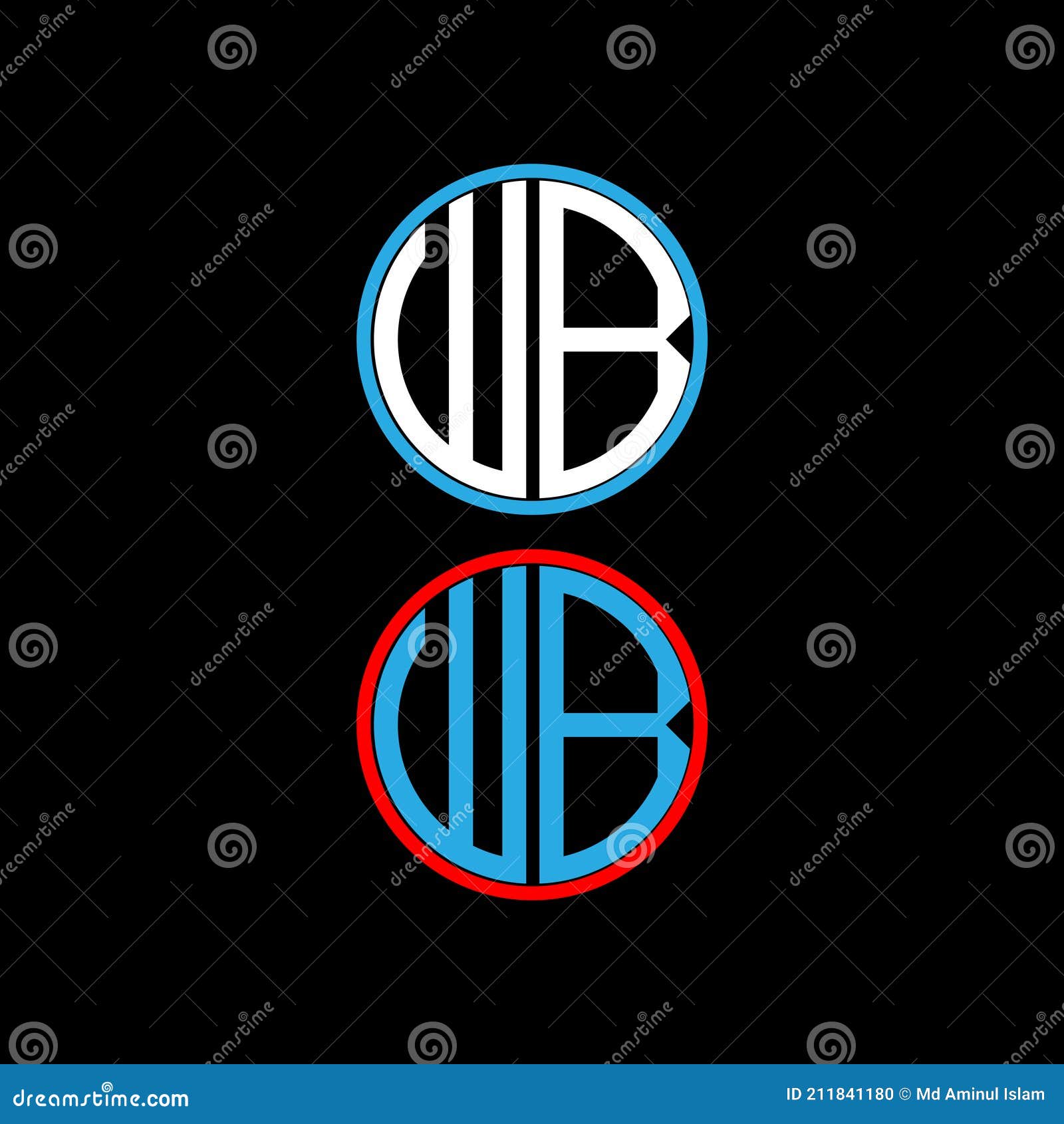 W B Letter Logo Abstract Design on White Color Background. Stock ...
