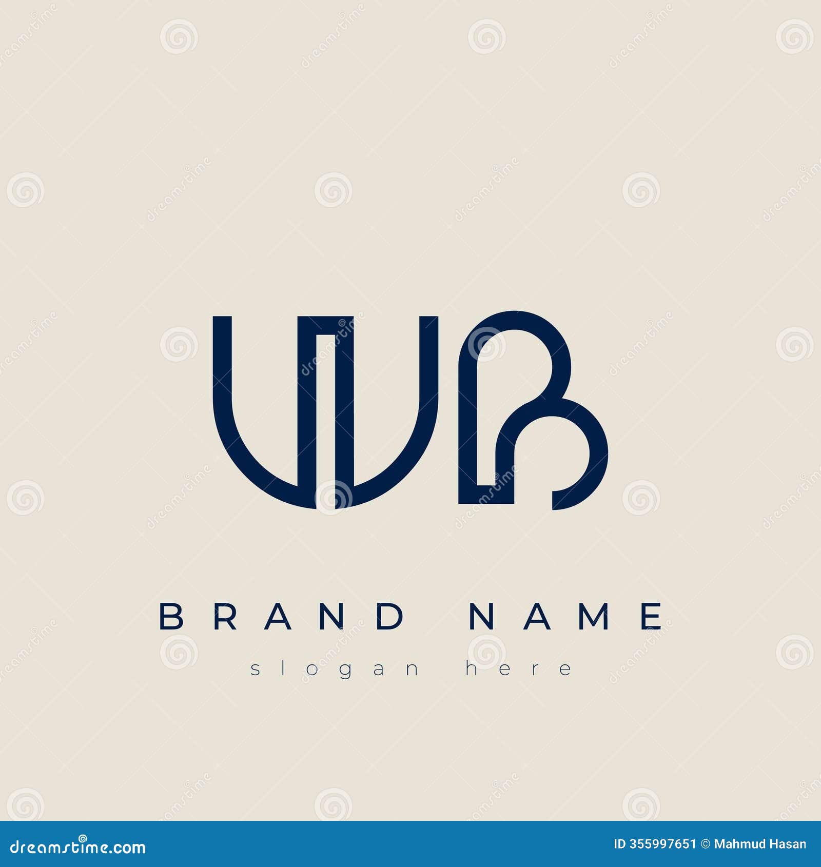 WB Alphabet Letter Icon Logo Stock Illustration - Illustration of ...