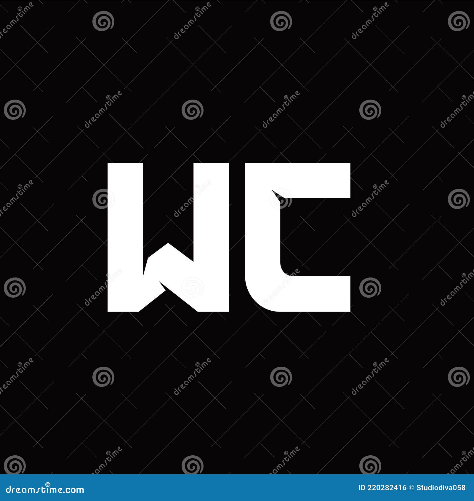 W C Letter Monogram Style Initial Logo Template Stock Illustration ...