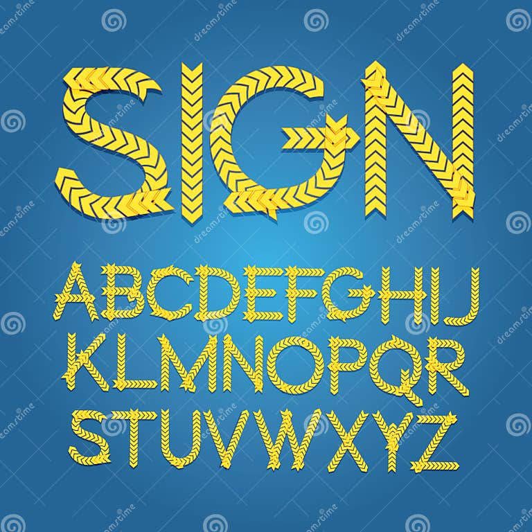 W1-8 Chevron Sign Alphabet Vector Stock Vector - Illustration of sign ...