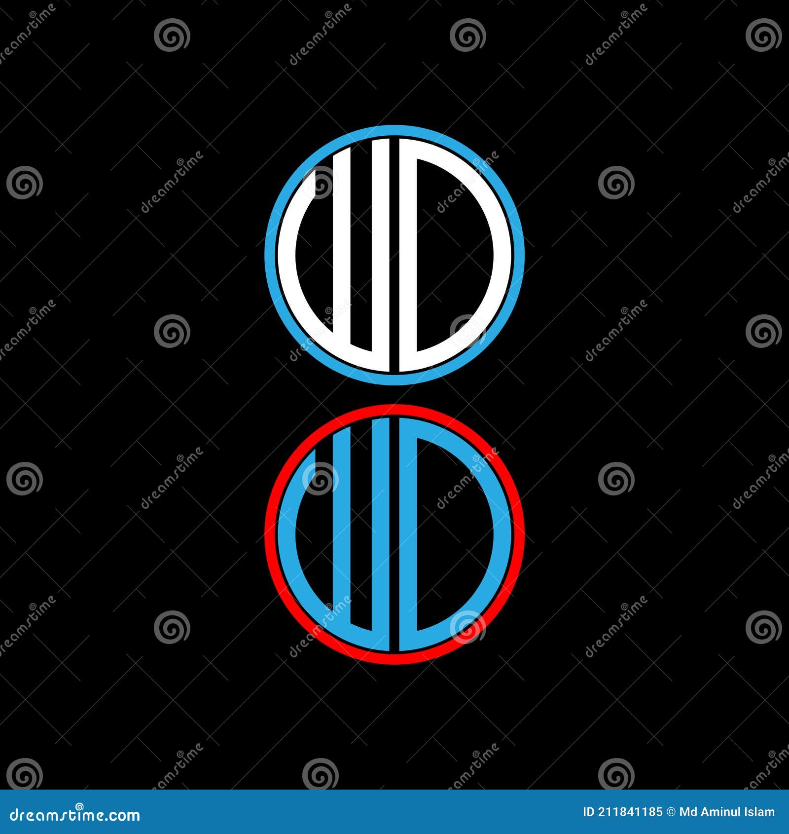 W D Letter Logo Abstract Design on White Color Background. Stock ...