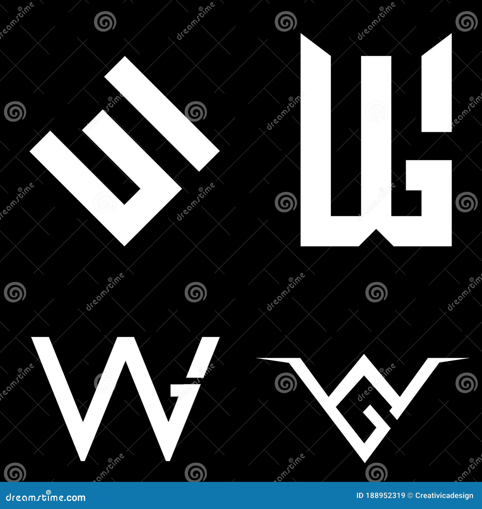 W and G Letter Based Set Vector Symbol Stock Vector - Illustration of ...