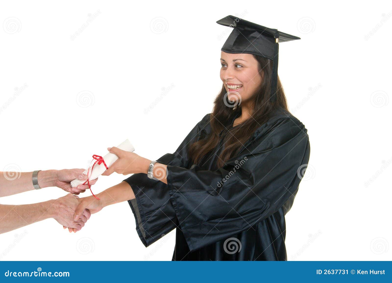 W Graduate Receiving Diploma 7 Stock Image - Image of facial ...