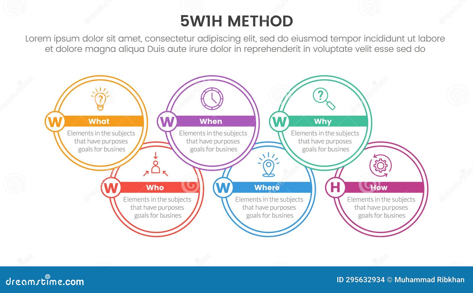 5W1H Problem Solving Method Infographic 6 Point Stage Template With Big ... 5W1H Problem Solving Method Infographic 6 Point Stage Template With Big ...