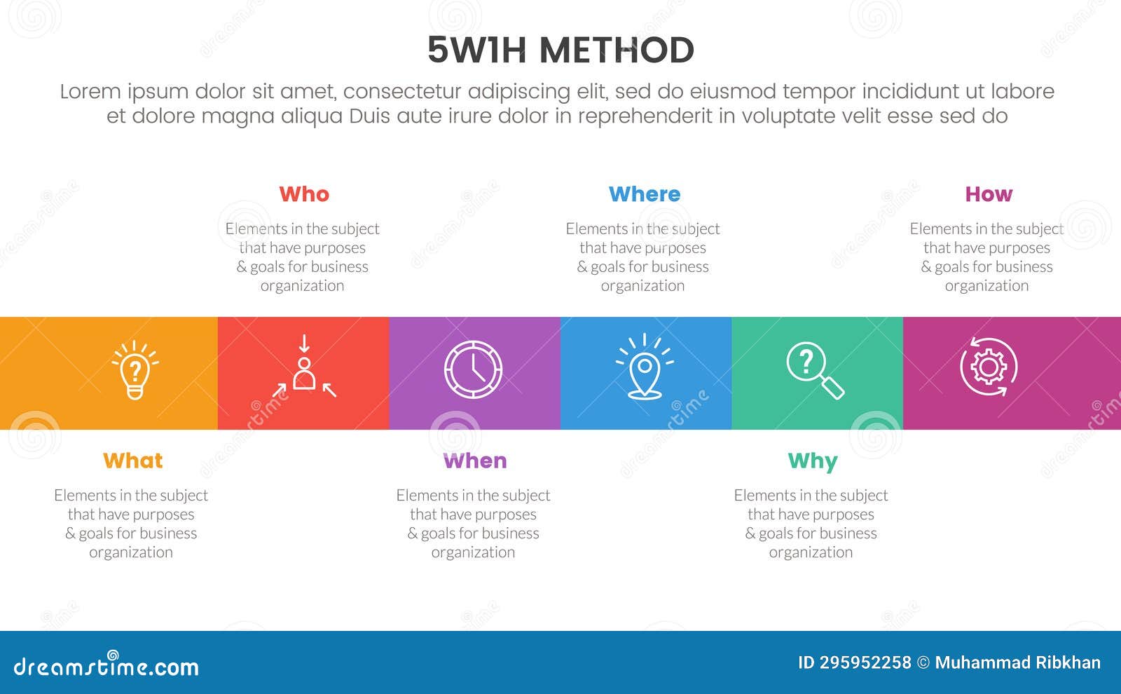 5W1H Problem Solving Method Infographic 6 Point Stage Template With ...