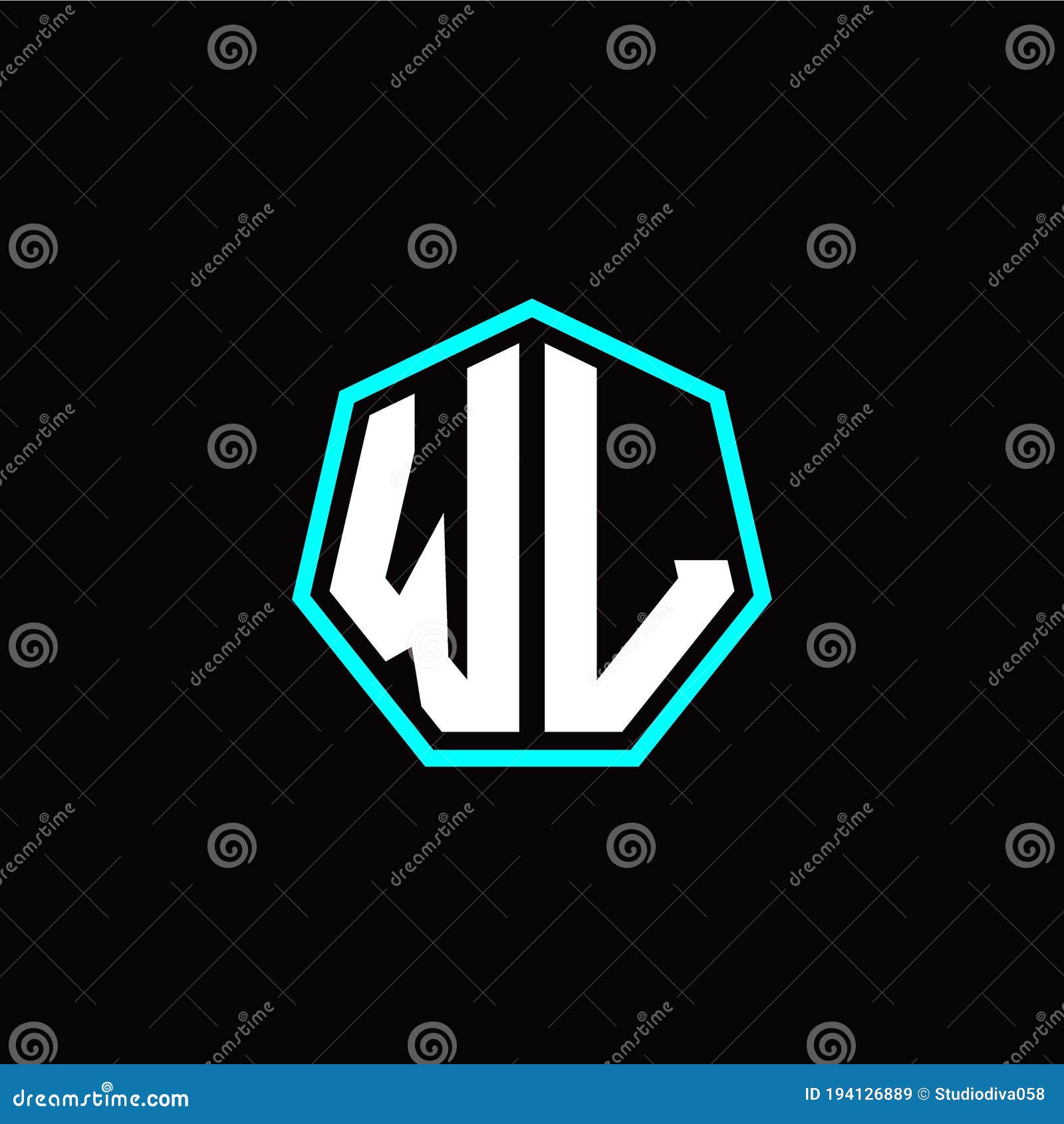 W L Initials Modern Polygon Logo Template Stock Vector - Illustration ...