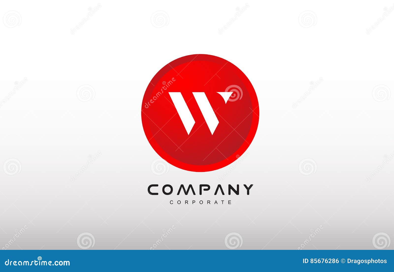 W Letter Alphabet Red Circle Dot Logo Vector Design Stock Vector ...