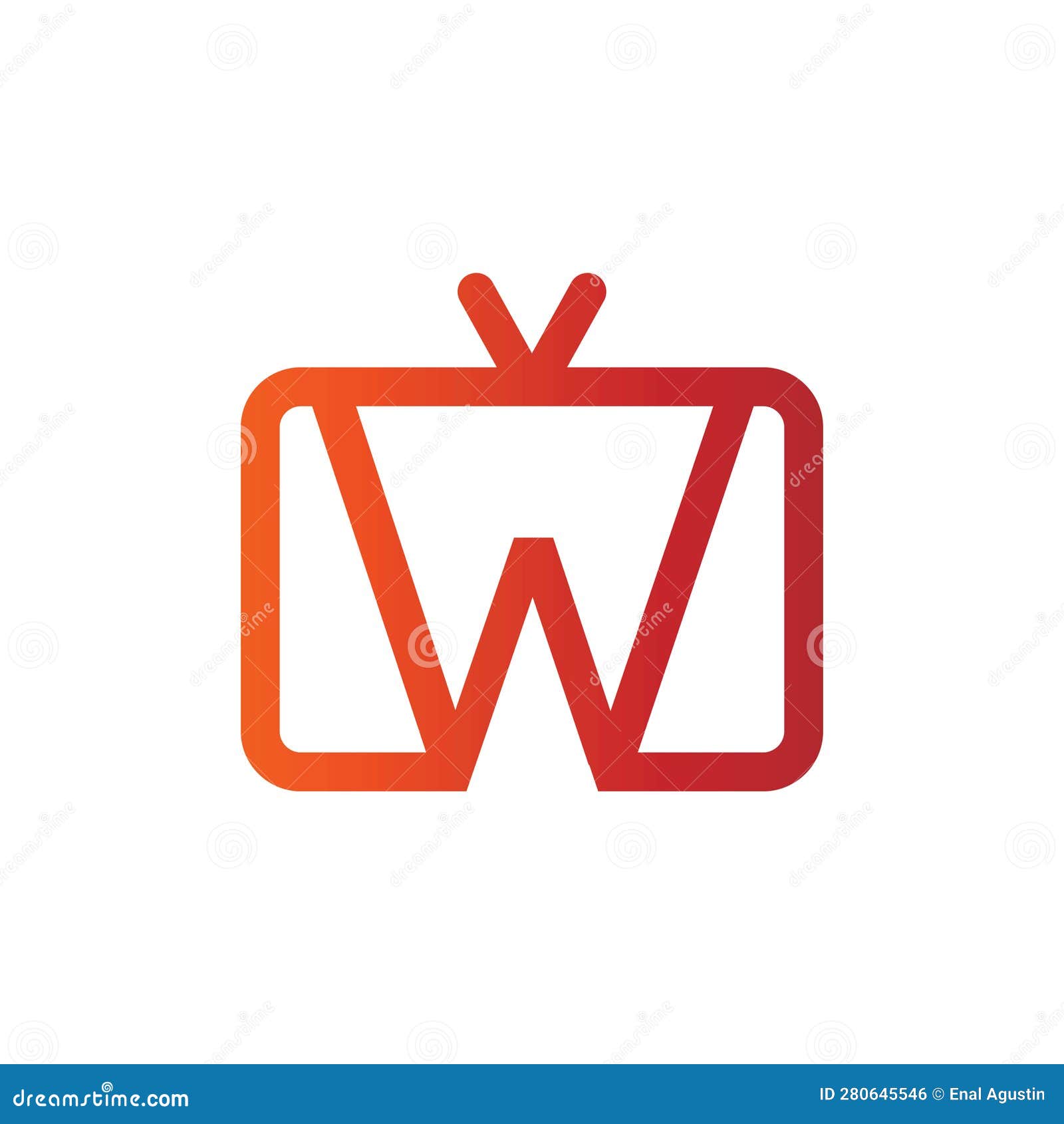 W Letter Channel Television Logo Design Stock Vector - Illustration of ...