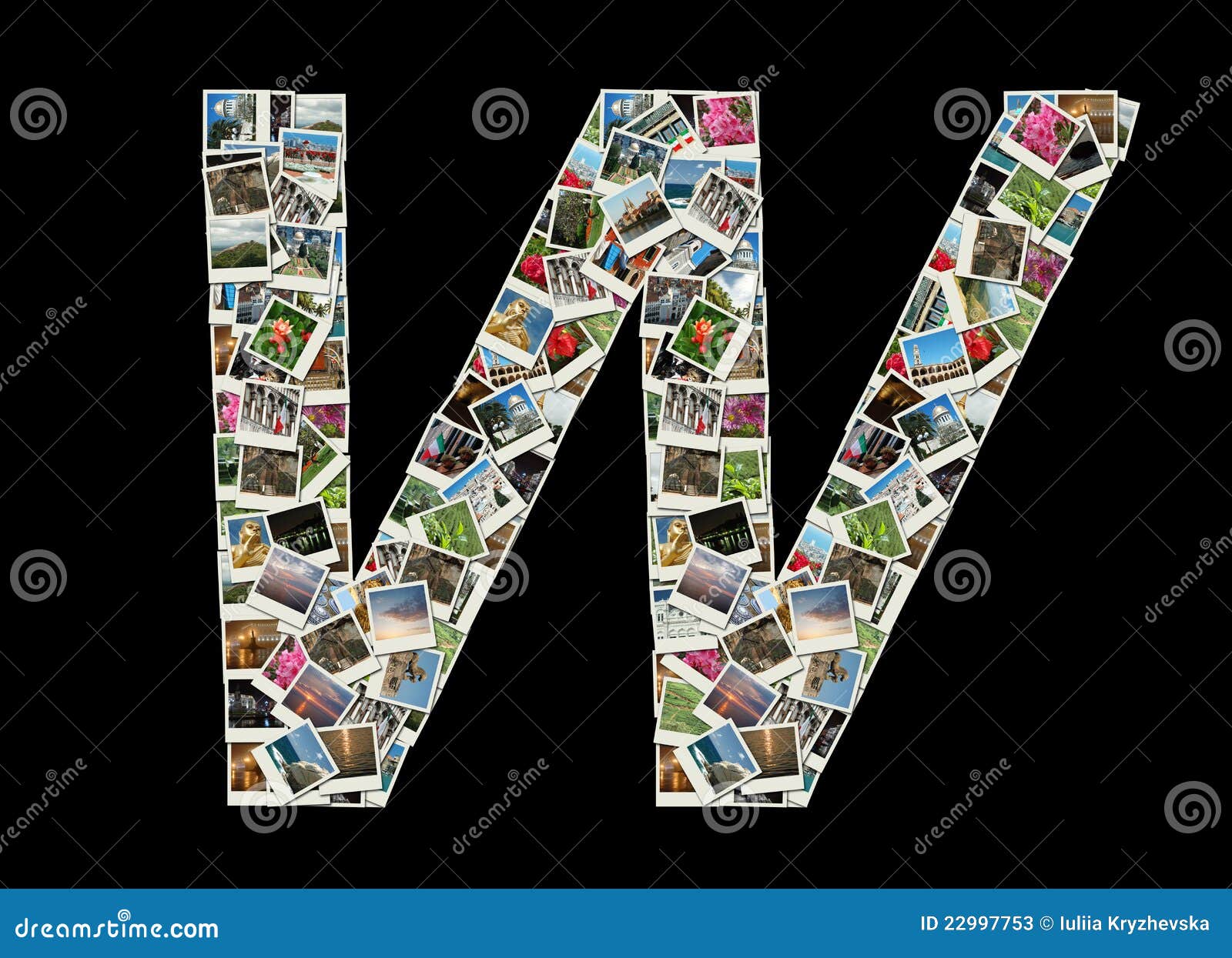 W Letter - Collage of Travel Photos Stock Image - Image of litera ...
