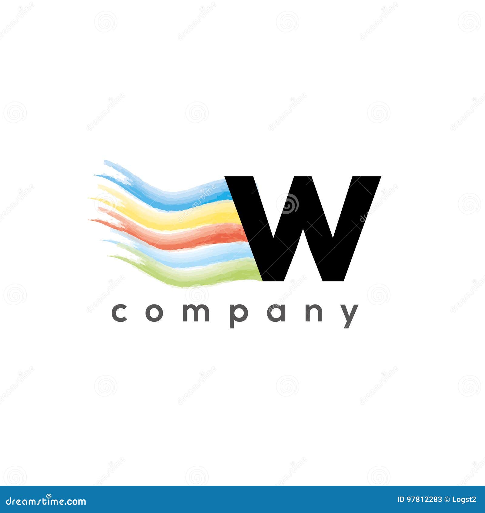 W Letter Colorful Flags Vector Logo Stock Vector - Illustration of ...