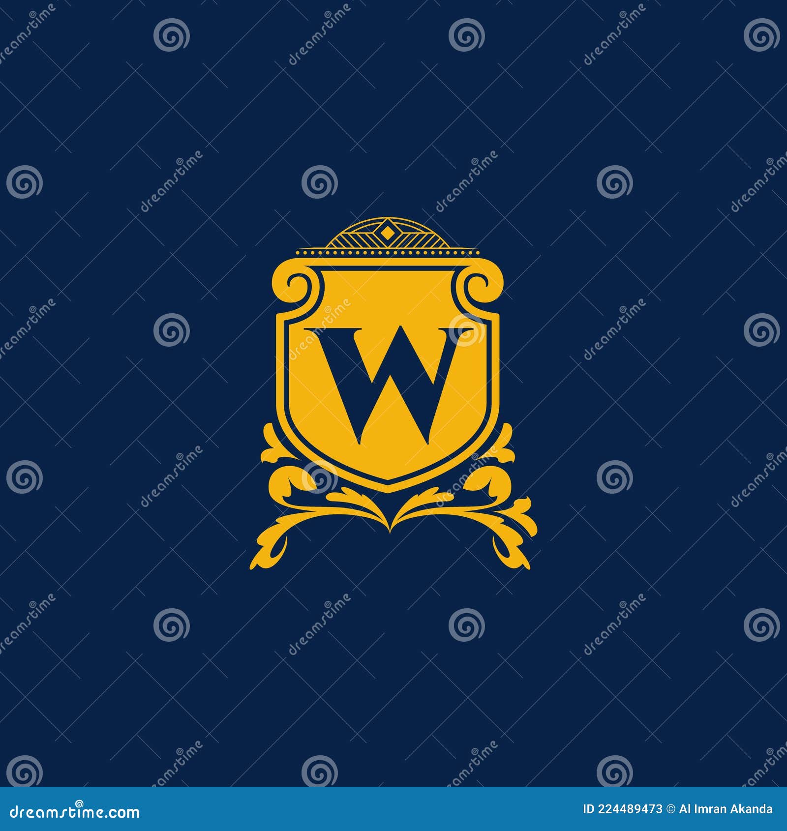 W Letter Initial with Royal Template. Elegant with Crown Logo Vector ...
