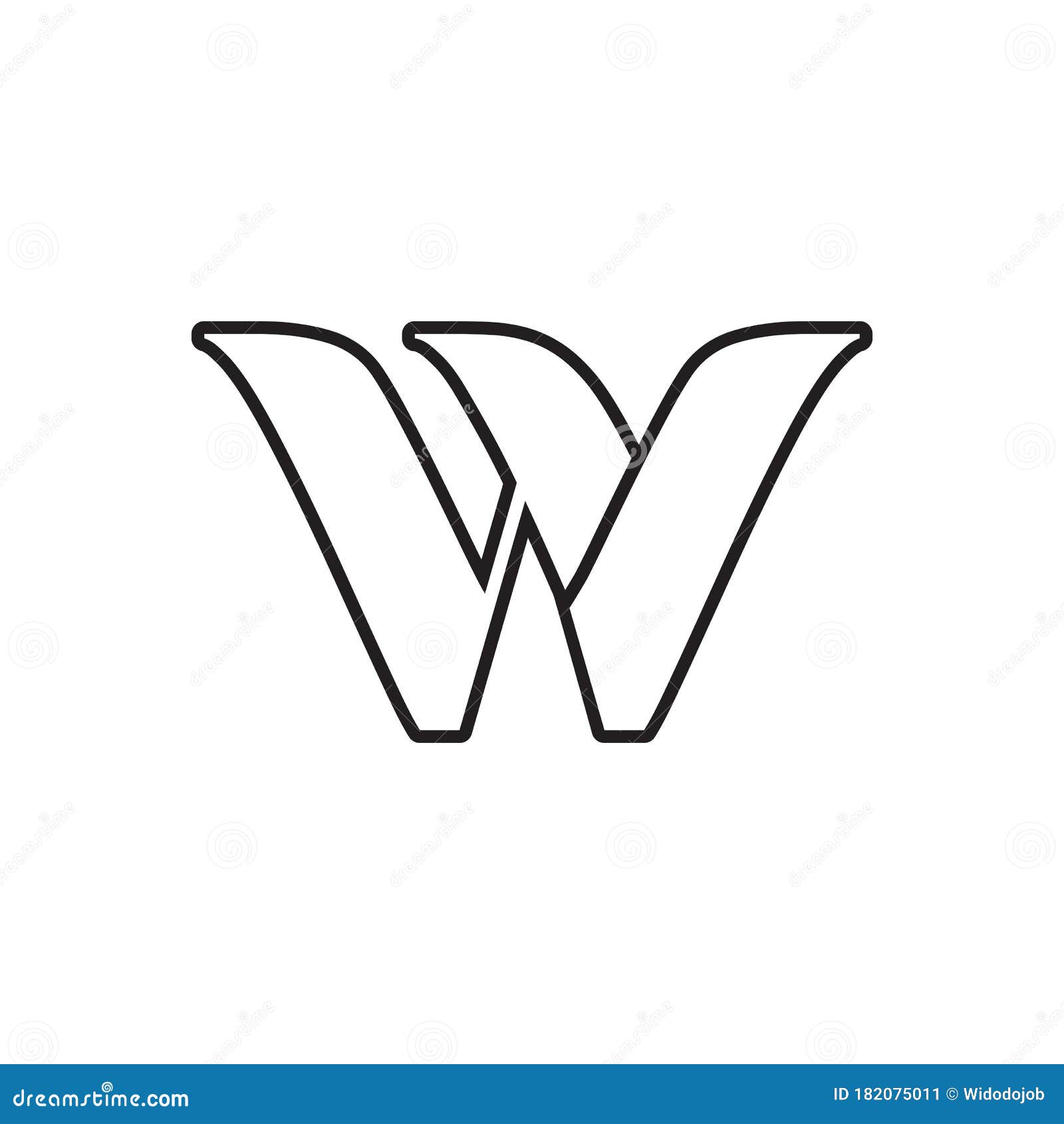 W Letter Lines Logo Design Vector Stock Vector - Illustration of logo ...