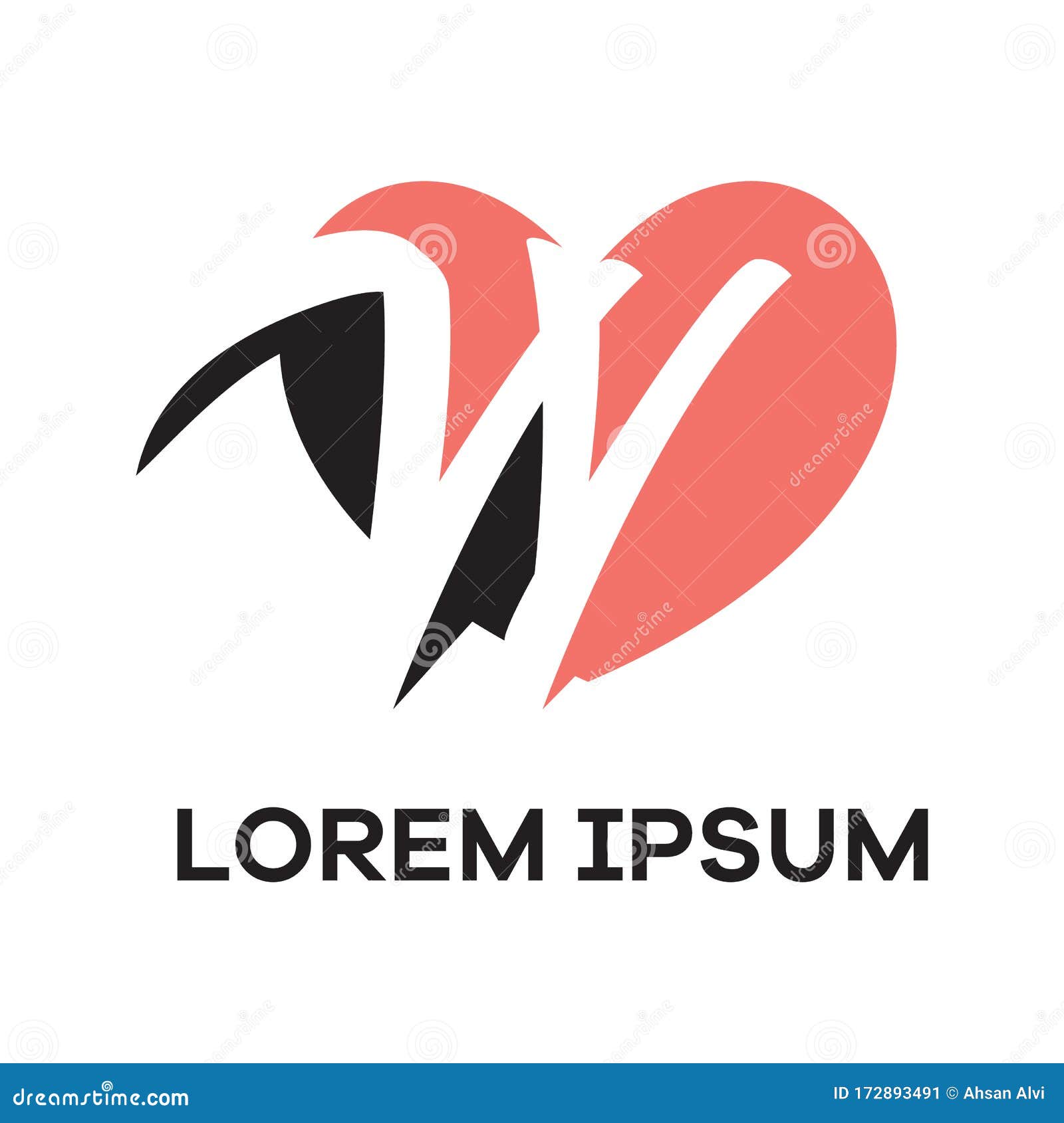 W Letter Logo Design. Letter W in Heart Shape Vector Illustration ...