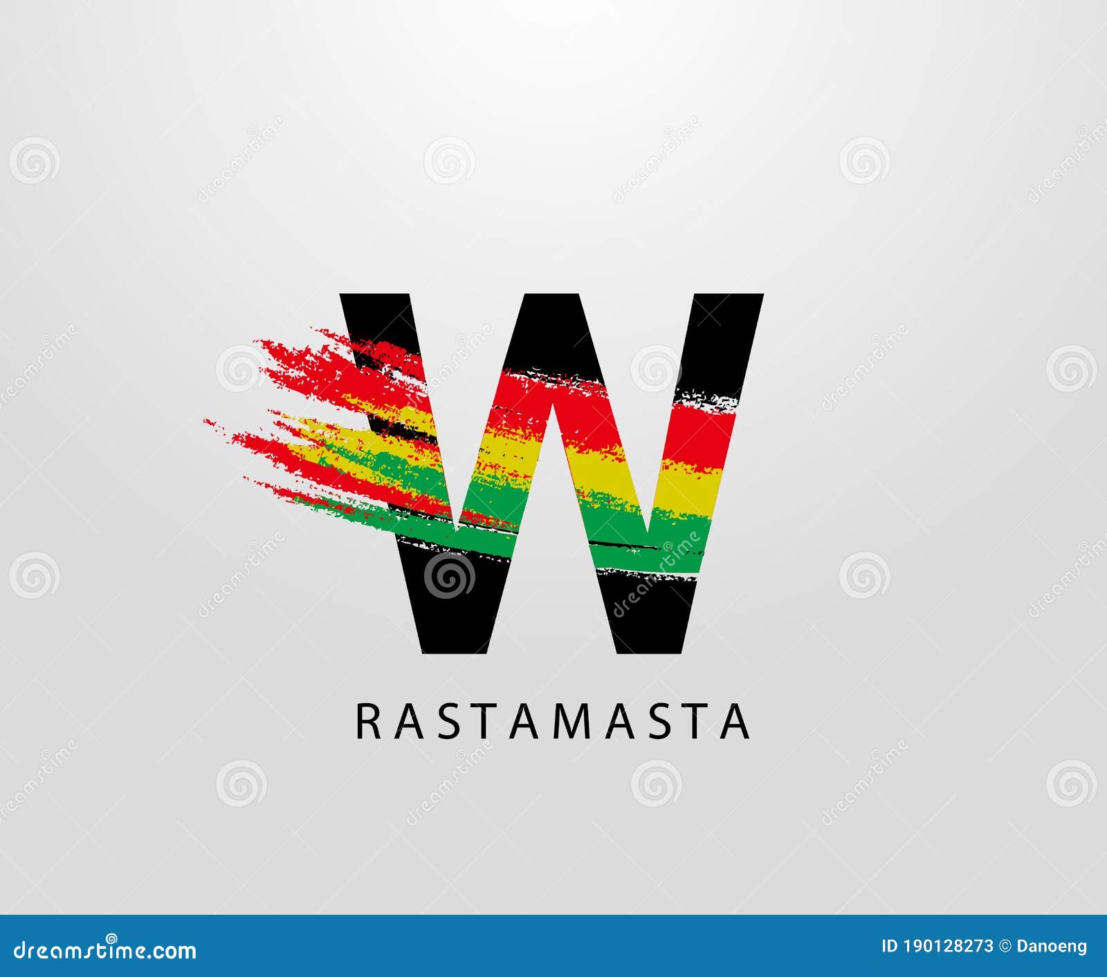 W Letter Logo with Splatter and Rasta Color. Letter a Reggae Stock ...