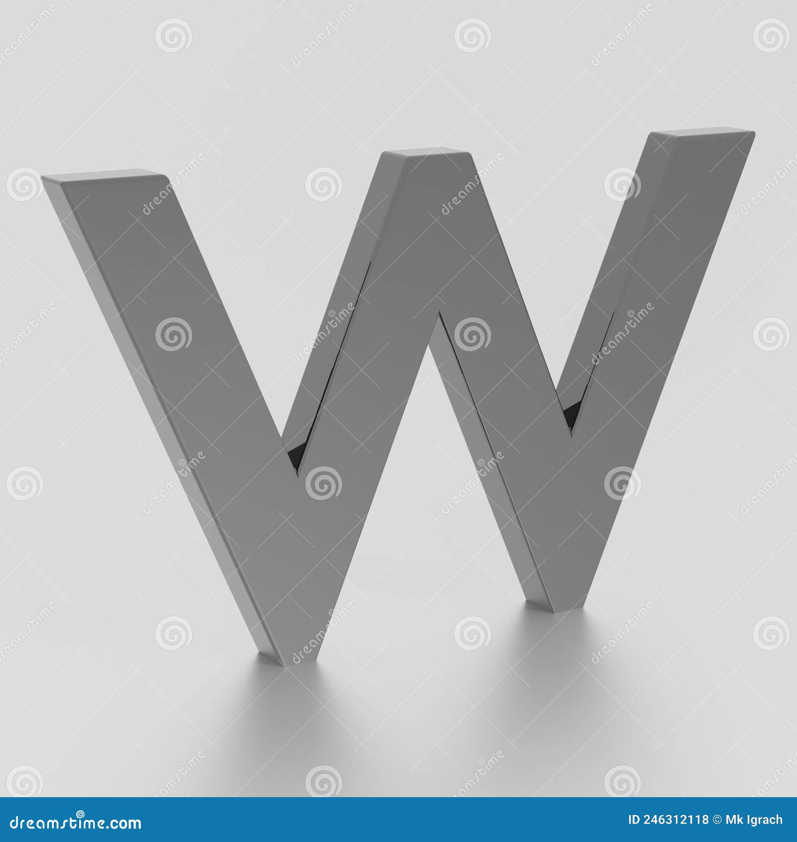 W Letter Render stock illustration. Illustration of document - 246312118