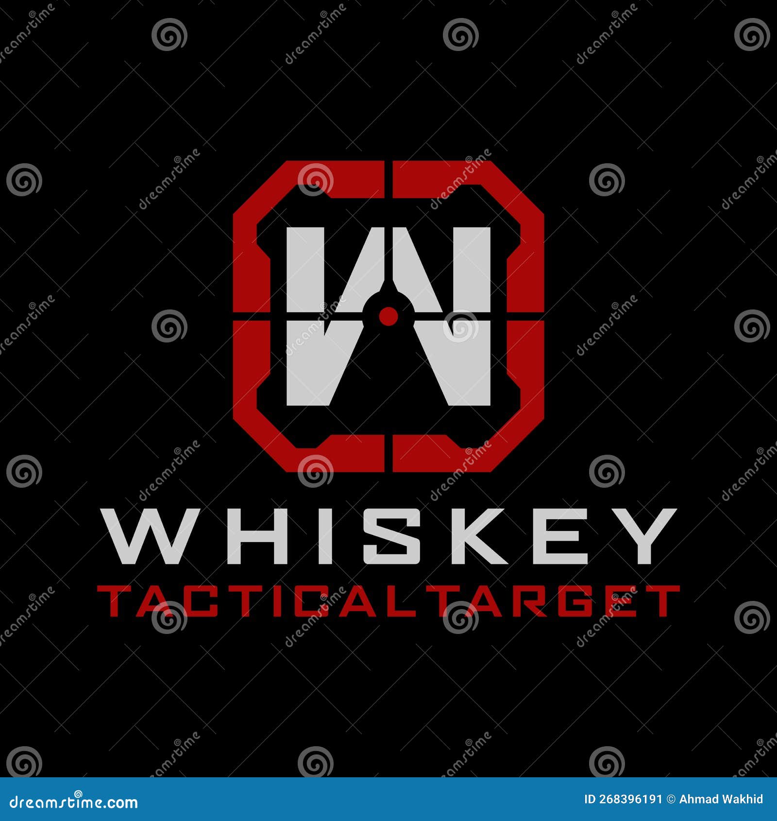 W Letter Tactical Military Target Logo Design Stock Illustration ...